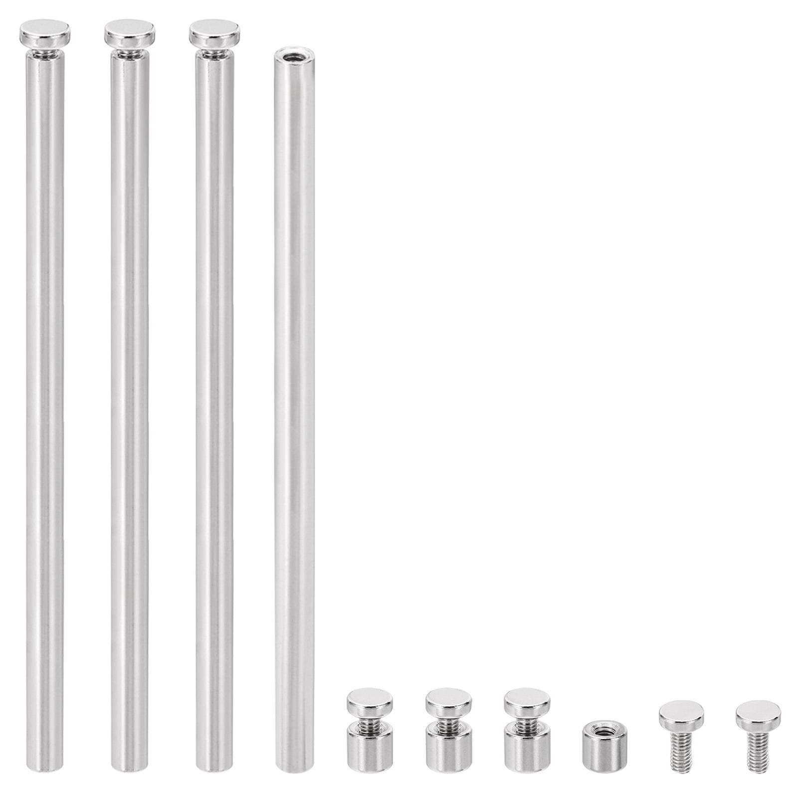 Uxcell 1/4 x 4 inch Sign Standoff Screws, 4 Set Stainless Steel Wall ...
