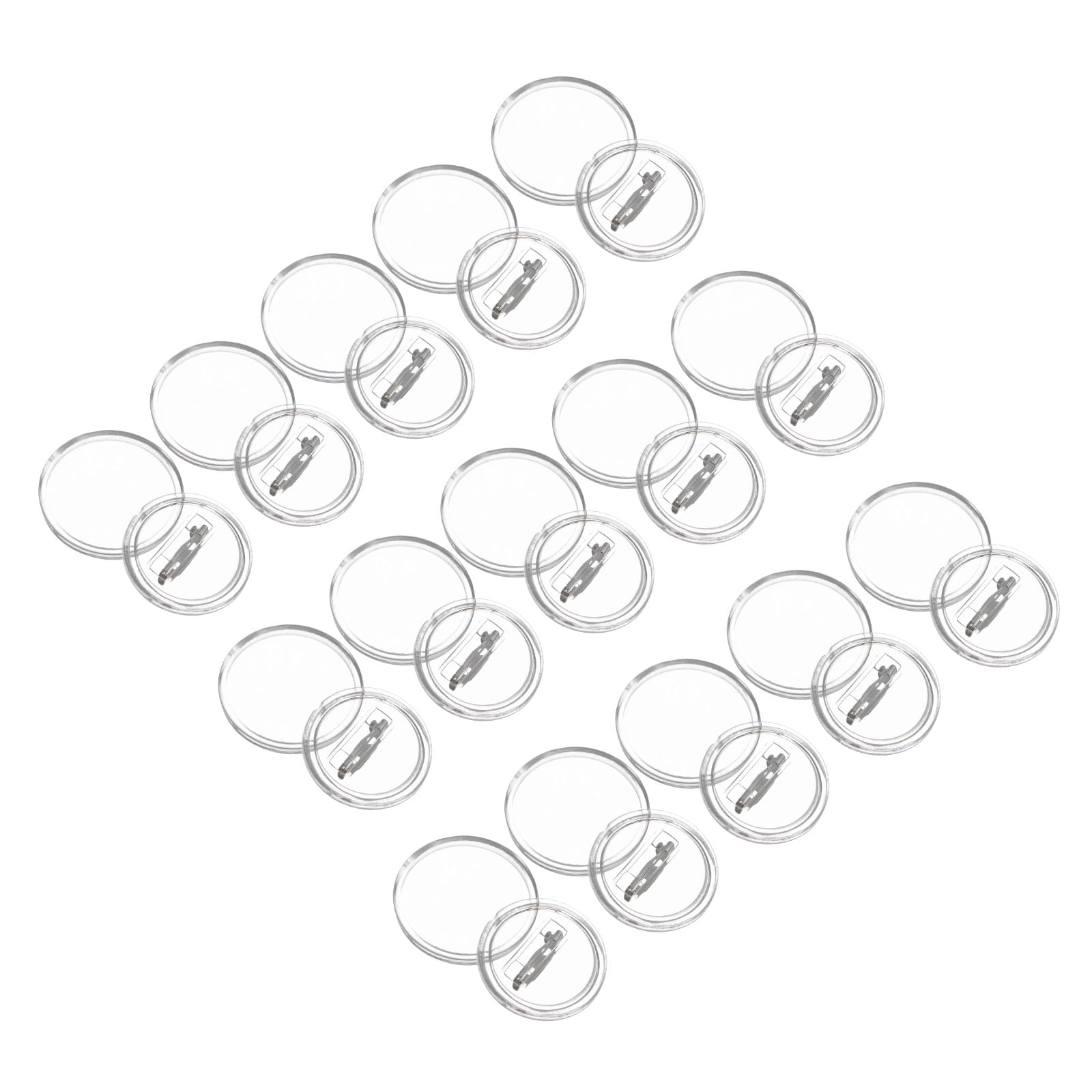 Uxcell 1.46inch Acrylic Button Pin Badge, 25 Set Round Pin Blank ...