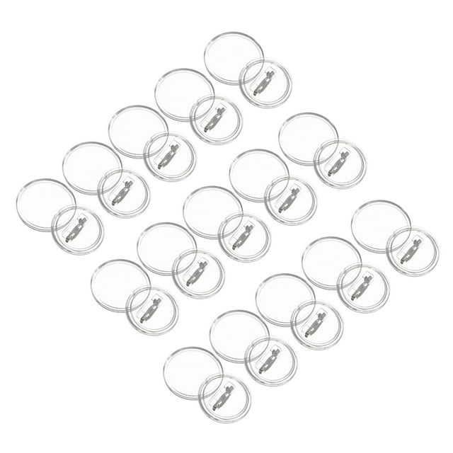 Uxcell 1.46inch Acrylic Button Pin Badge, 25 Set Round Pin Blank ...