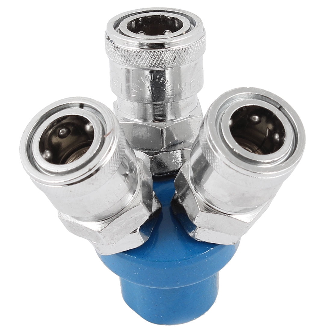Uxcell 1/4NPT Thread to 13mm Quick Fitting Coupling Three Way Pass Air ...