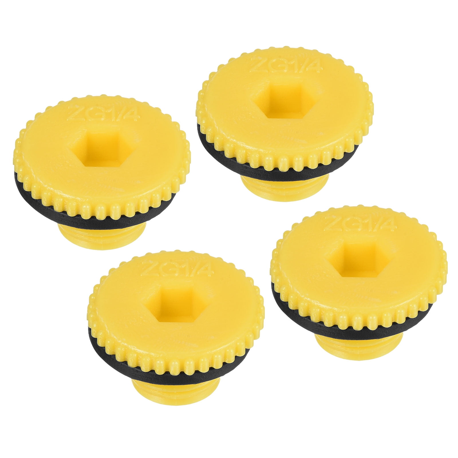 Uxcell 1/4PT Hold Plugs Plastic Male Threaded Hex Socket End Cap ...