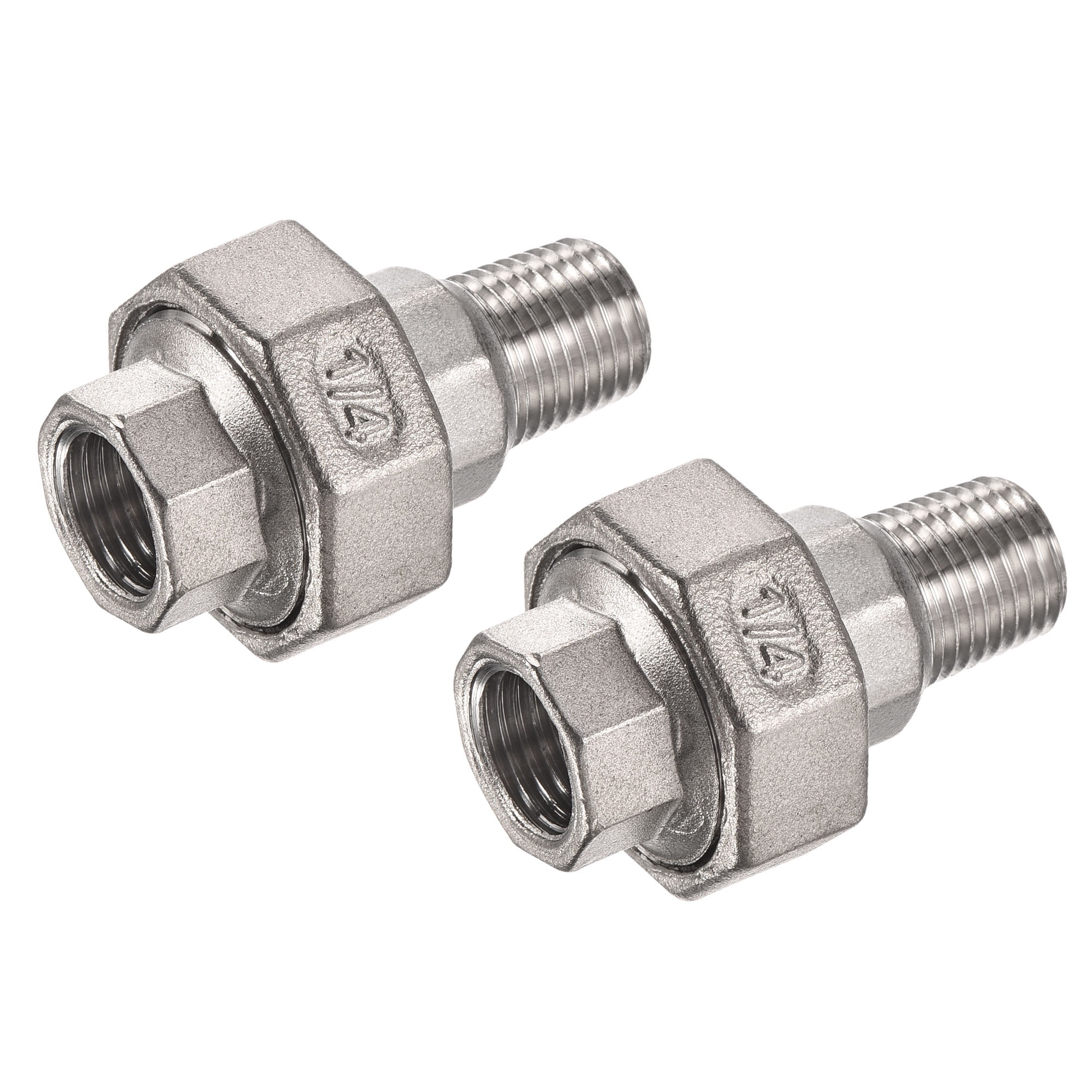 Uxcell 1/4PT Male x G1/4 Female Thread 304 Stainless Steel Hex Head ...