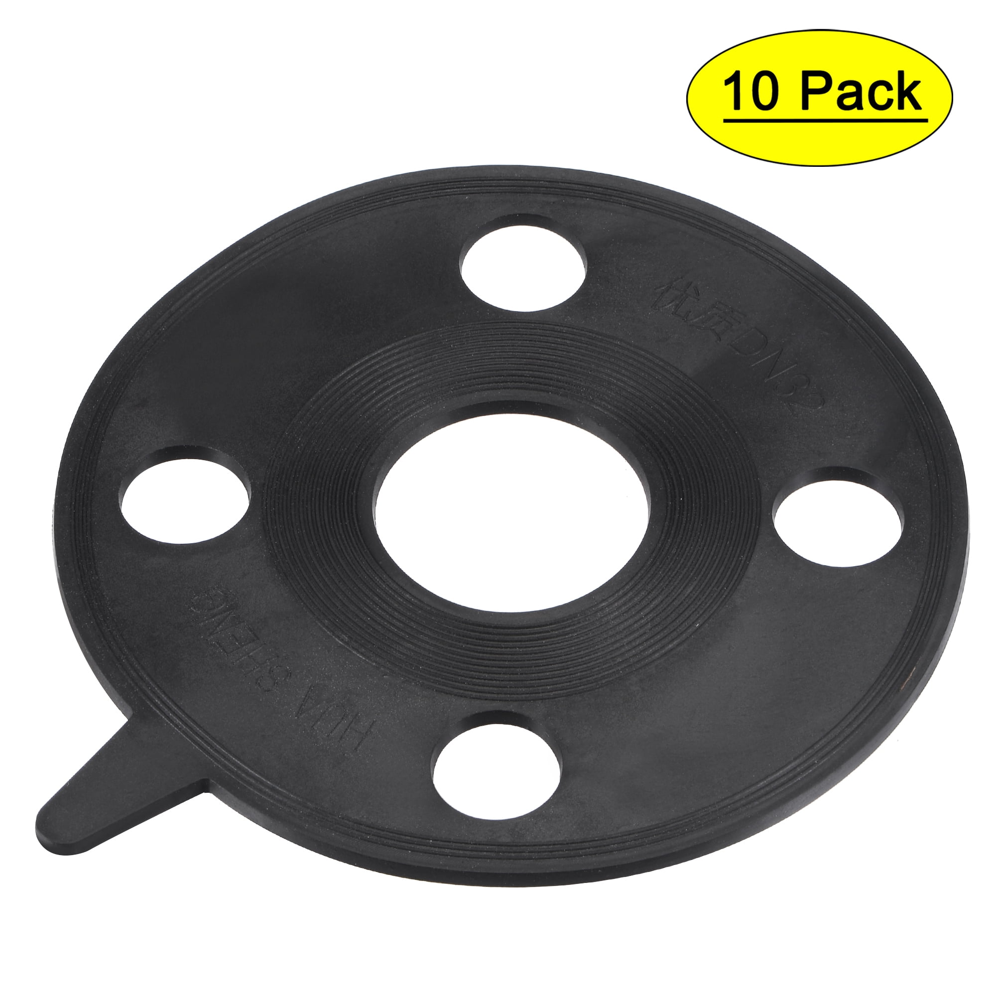 Uxcell 1.5" DN32 Pipe 4 Bolt Hole Full Face Rubber Flange Gasket Black ...