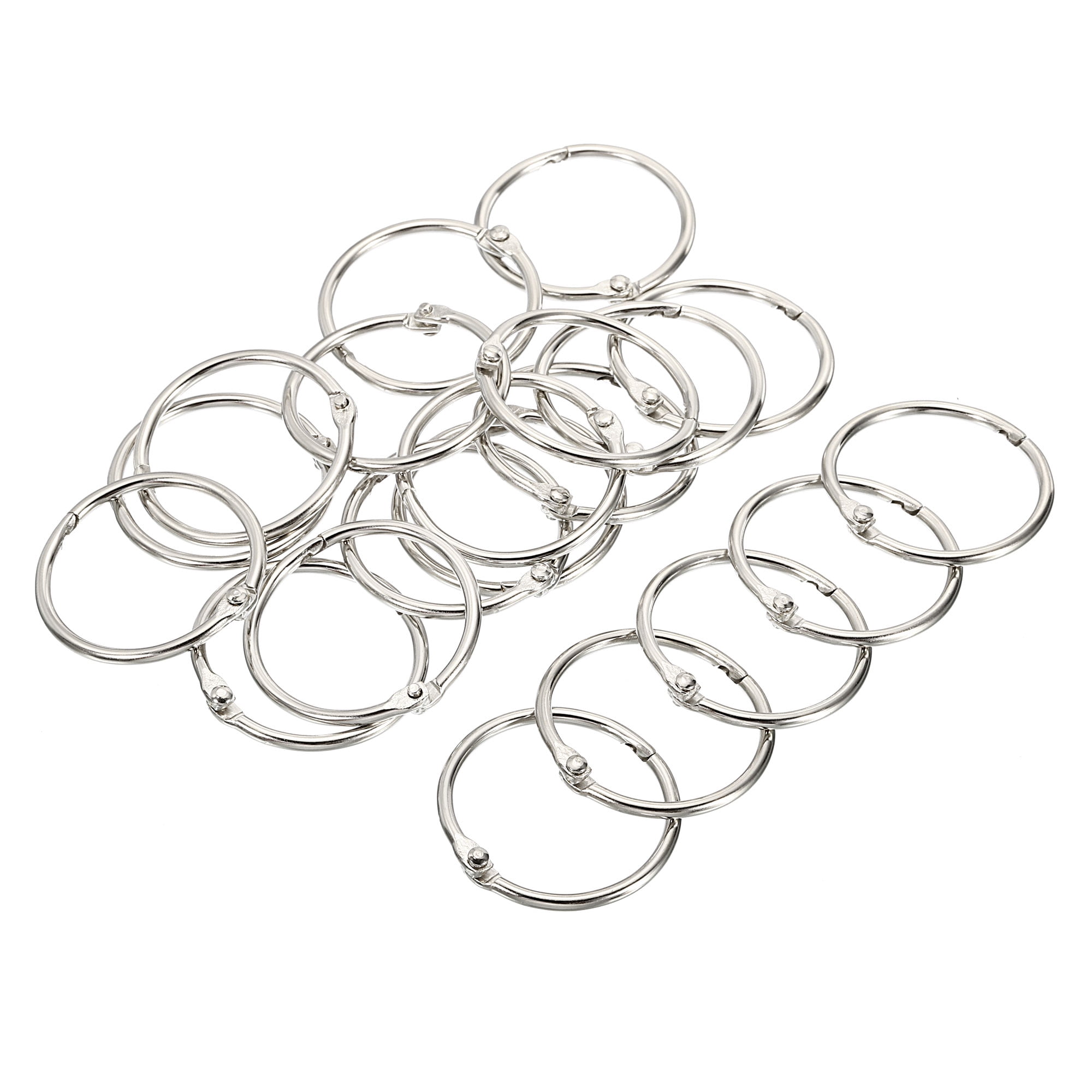 Uxcell 1.5" Dia Detachable Binder Rings Index Snap Metal Clips, Silver ...