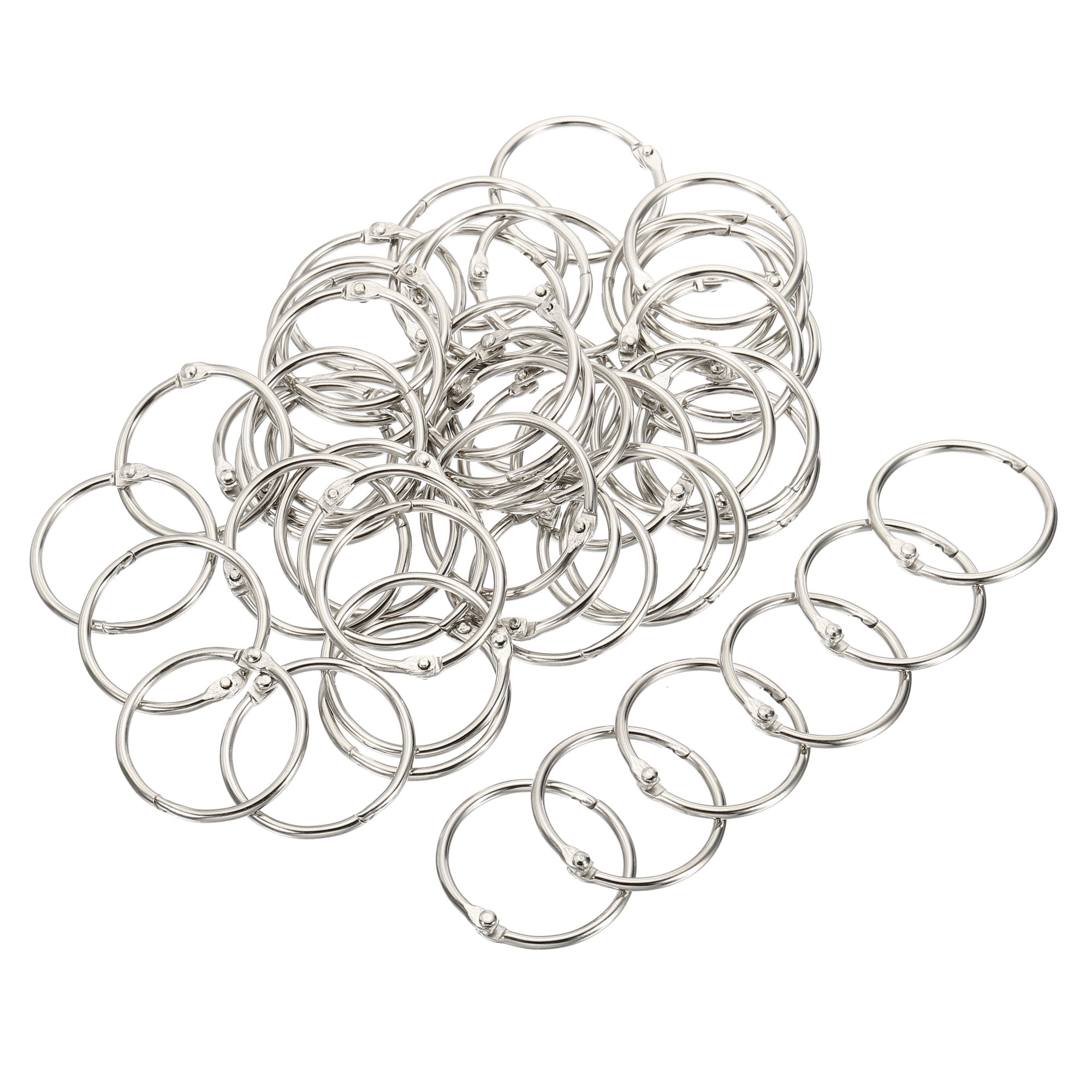 Uxcell 1.5" Dia Detachable Binder Rings Index Snap Metal Clips, Silver ...