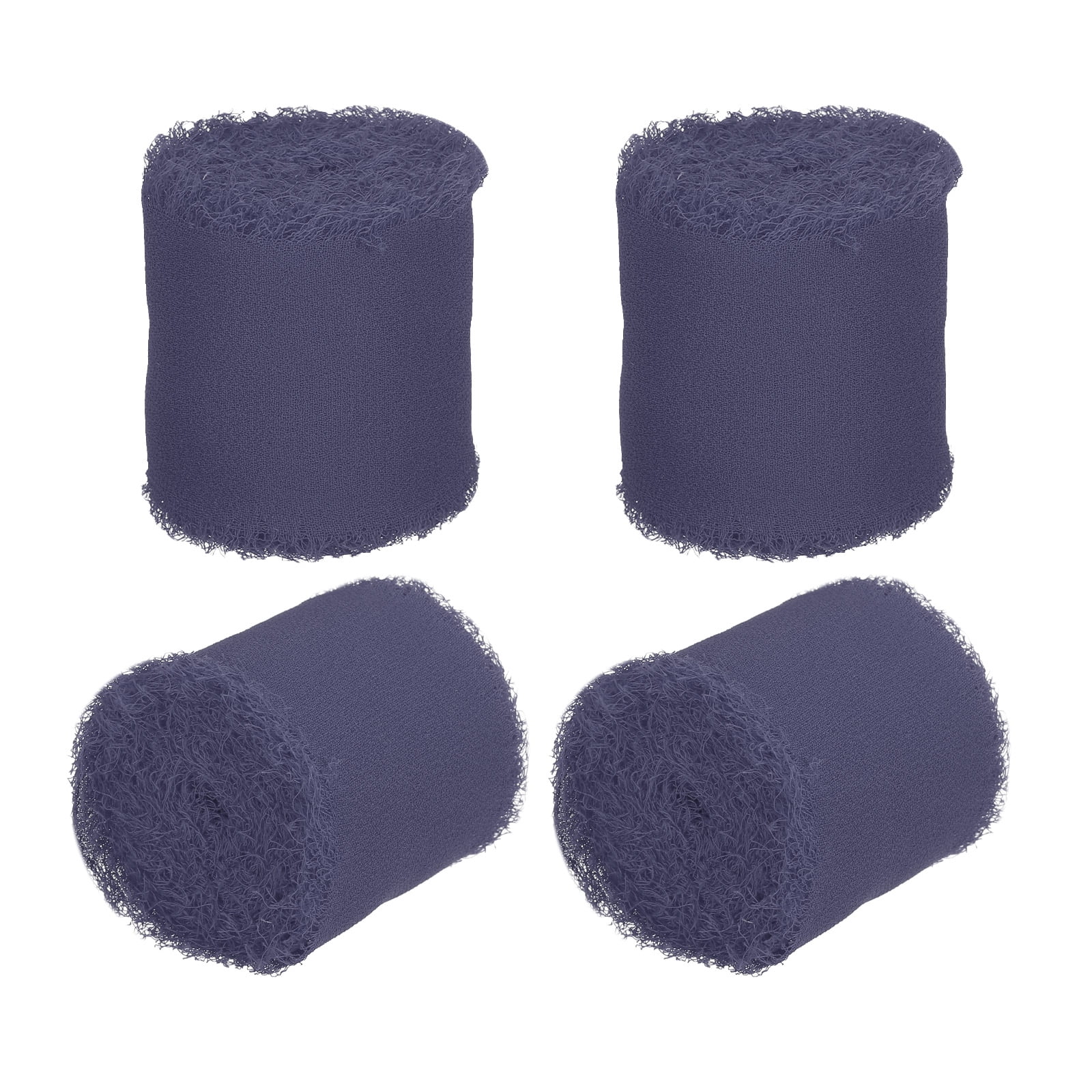 Uxcell 1.5 In x 5 Yd Fringe Chiffon Ribbon for DIY Decor, Drak Blue 4 ...