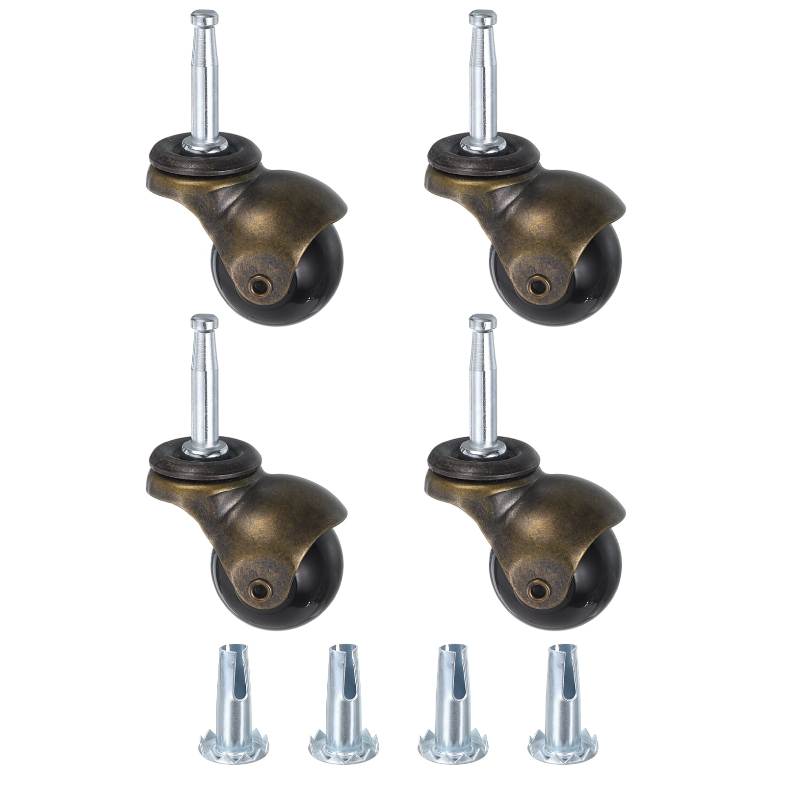 Uxcell 1.5 Inch Ball Caster Wheels, 4 Pack Stem Caster with Sockets ...