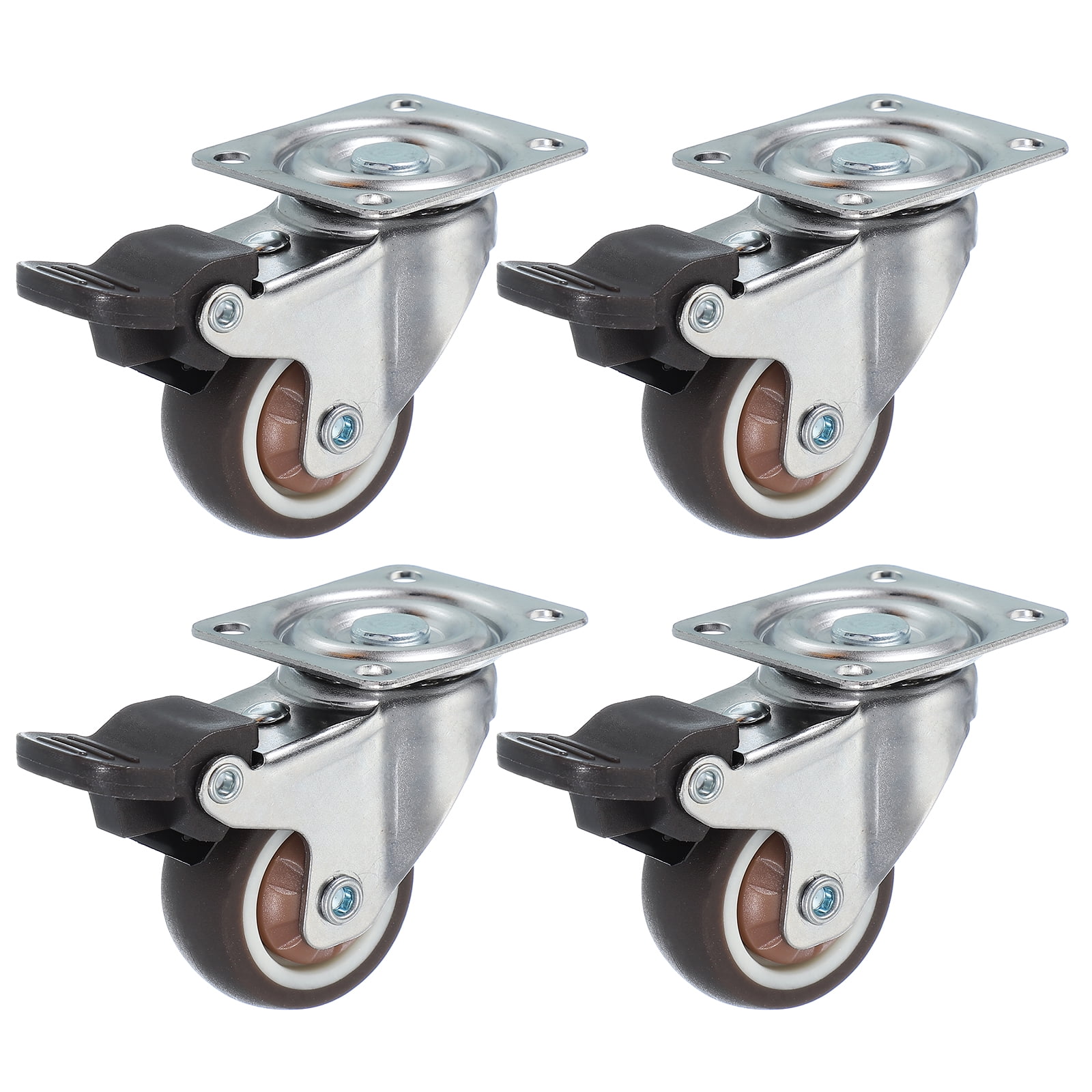 Uxcell 1.5 Inch Caster Wheels, 4 Pcs Heavy Duty TPR Locking Swivel ...