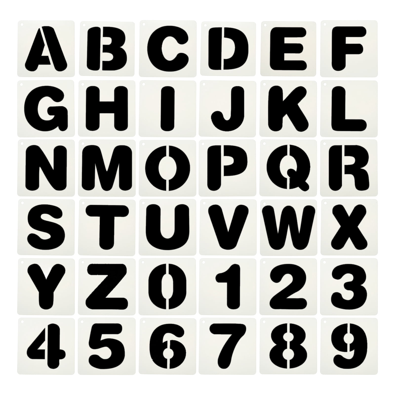 Uxcell 1.5" Letter Number Stencils, 36Pcs Square Reusable Letter and ...