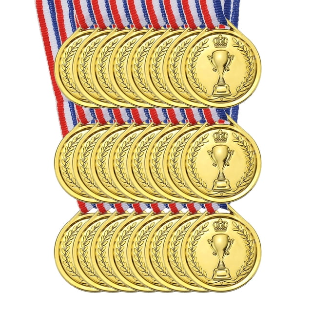 Uxcell 1.5" Mini Plastic Gold Winner Award Medals 1st Prize Medals with ...