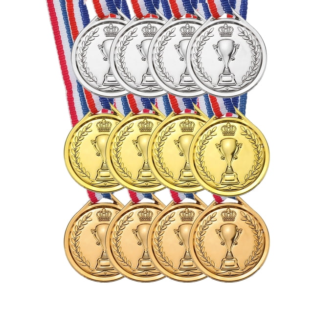 Uxcell 1.5" Mini Plastic Winner Award Medals Gold Silver Bronze Prize ...
