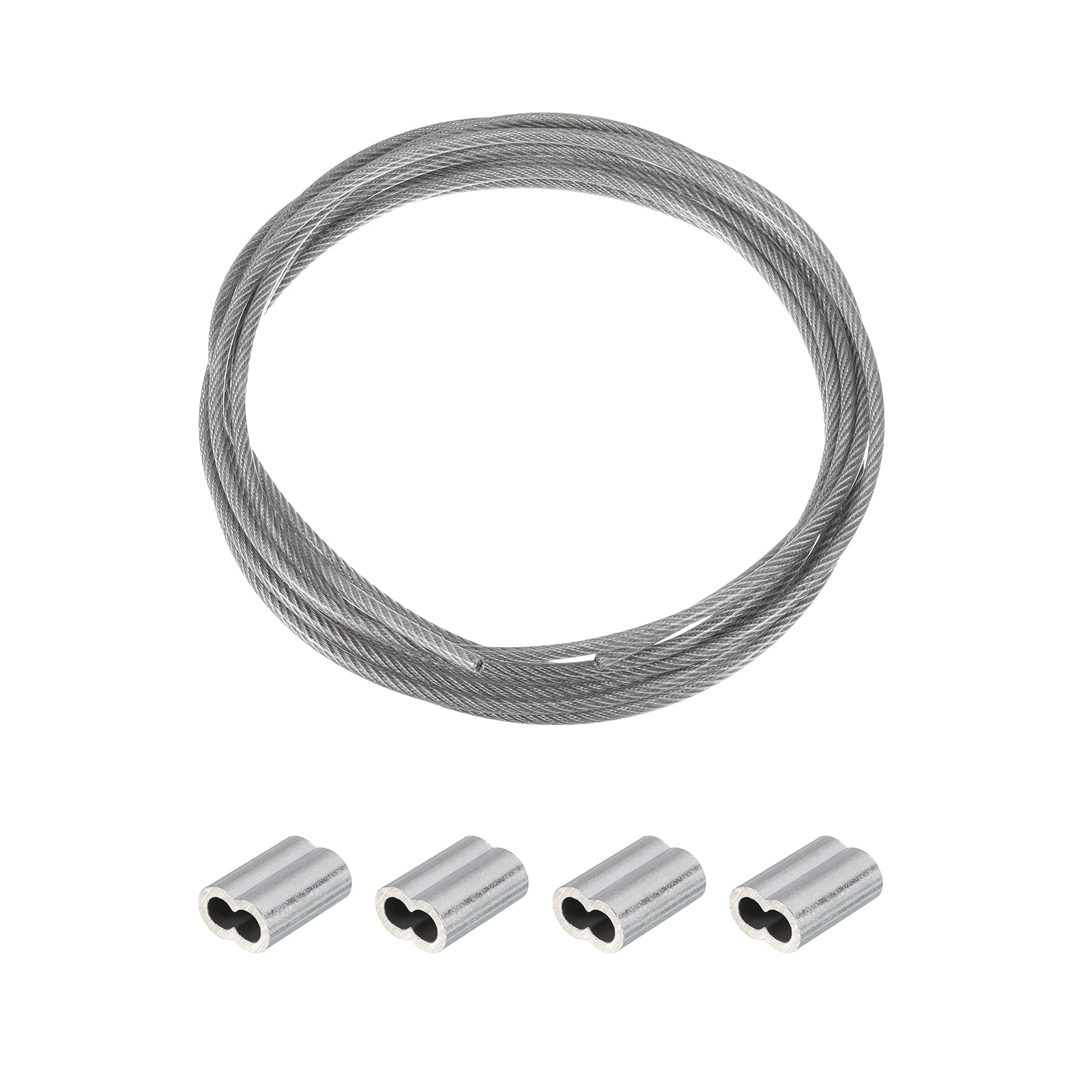 Uxcell 1/5" OD 16.4 Ft 304 Stainless Steel Cable Wire Rope with ...