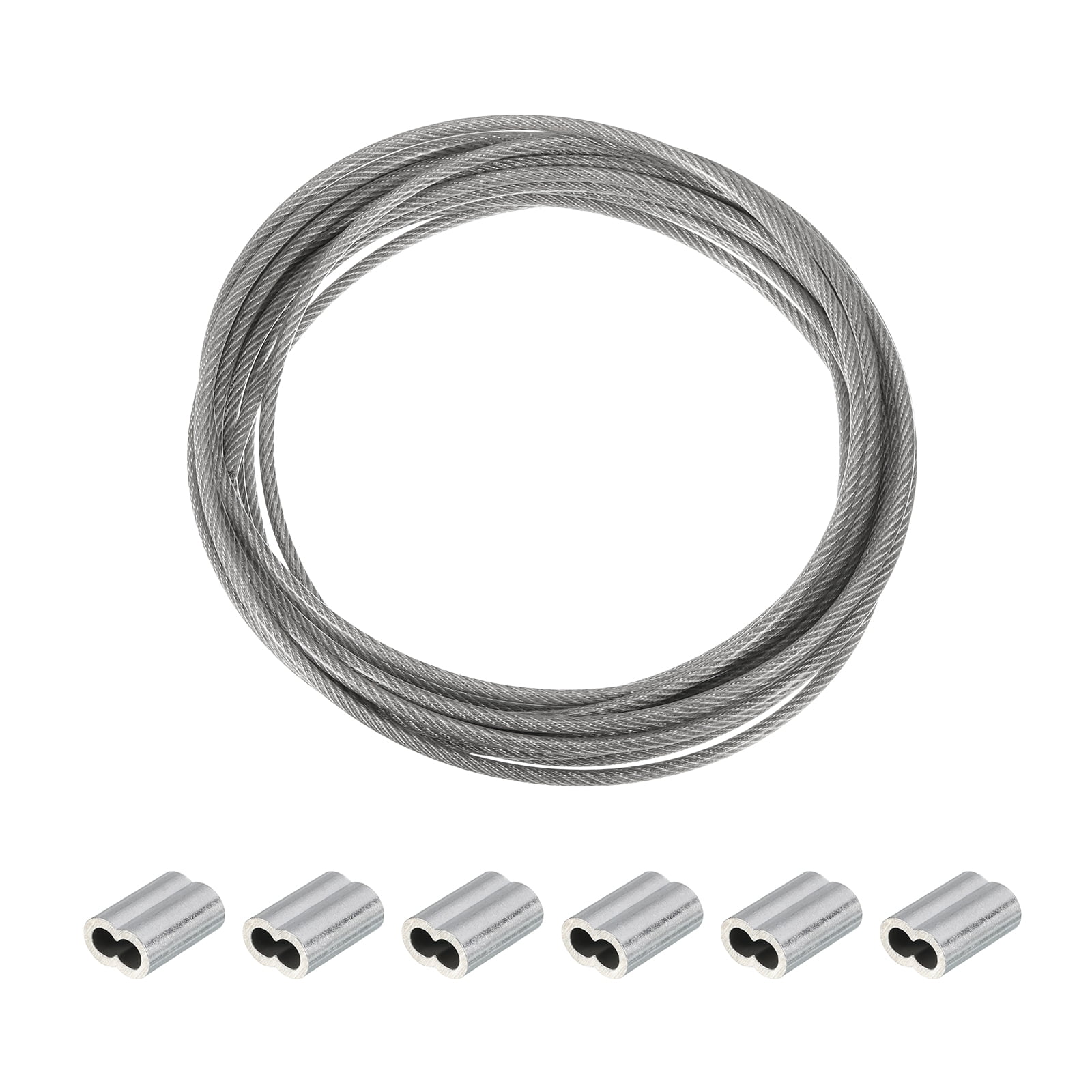 Uxcell 1/5" OD 32.8 Ft 304 Stainless Steel Cable Wire Rope with ...