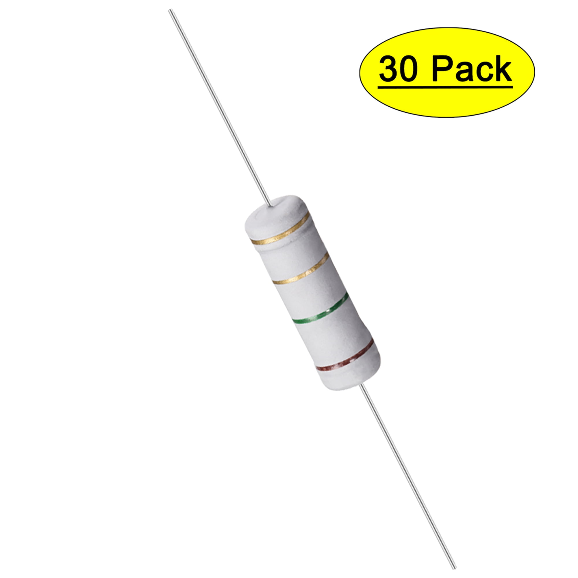 Uxcell 1.5 Ohm 5W ±5% Tolerance Axile Lead Metal Oxide Film Resistor 30 ...