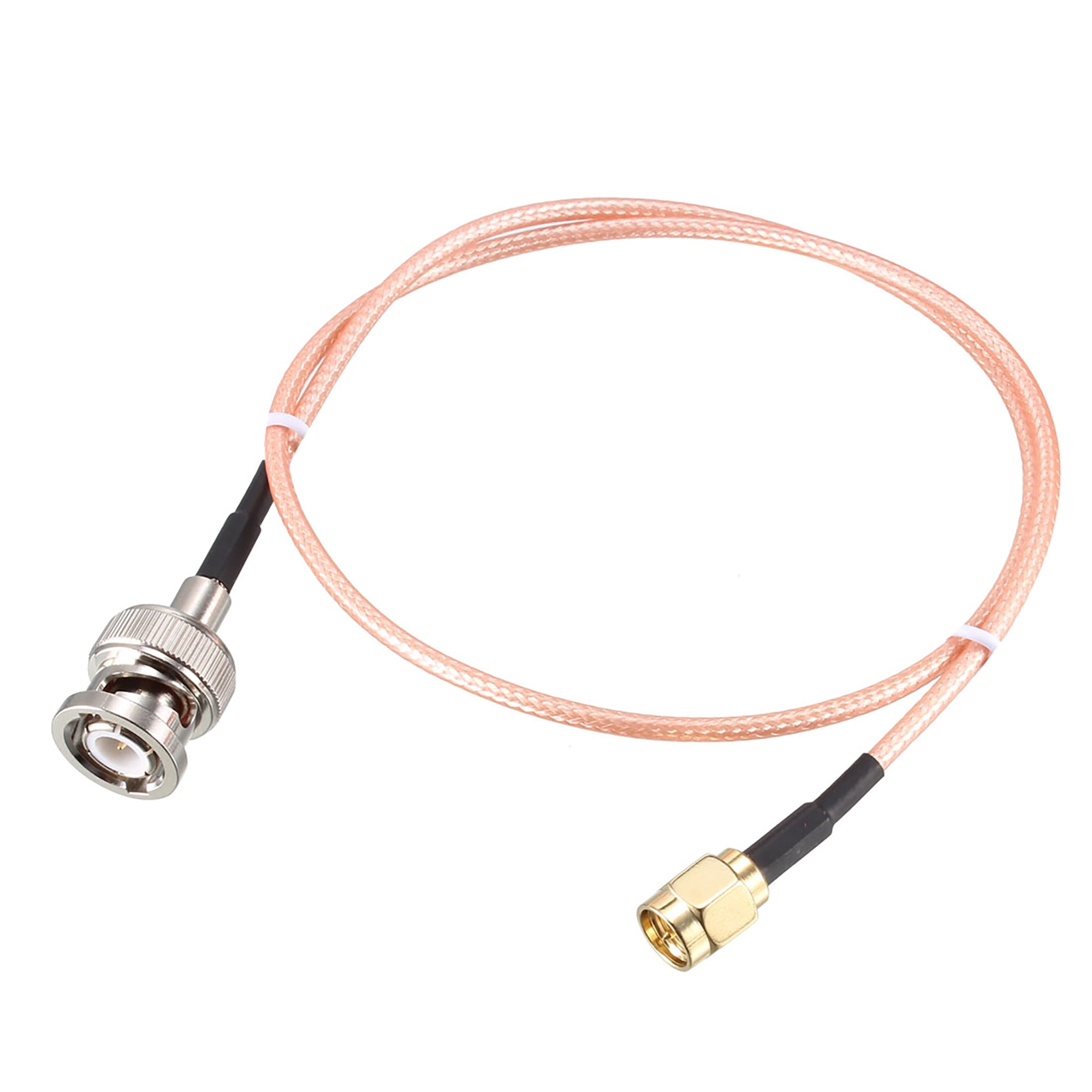 Uxcell 1.5'' RG316 50 Ohm Coaxial Cable with BNC Male to SMA Male Connectors Jumper Cable Brass ...