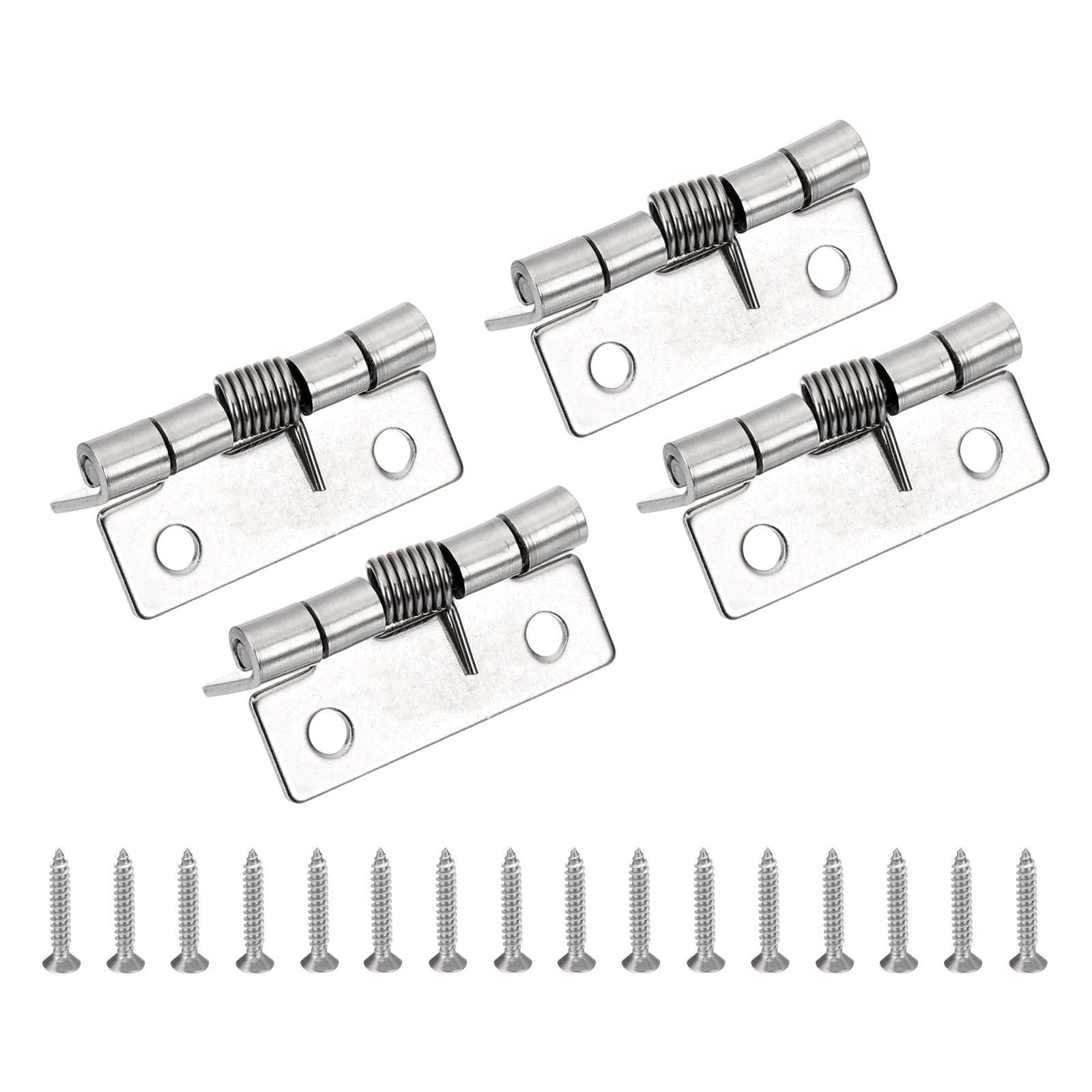 Uxcell 1.5" Spring Loaded Hinges Self Closing Door Hinges 304 Stainless ...
