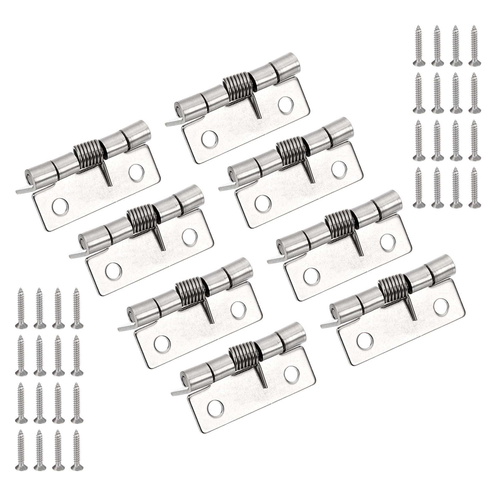 Uxcell 1.5" Spring Loaded Hinges Self Closing Door Hinges 304 Stainless ...