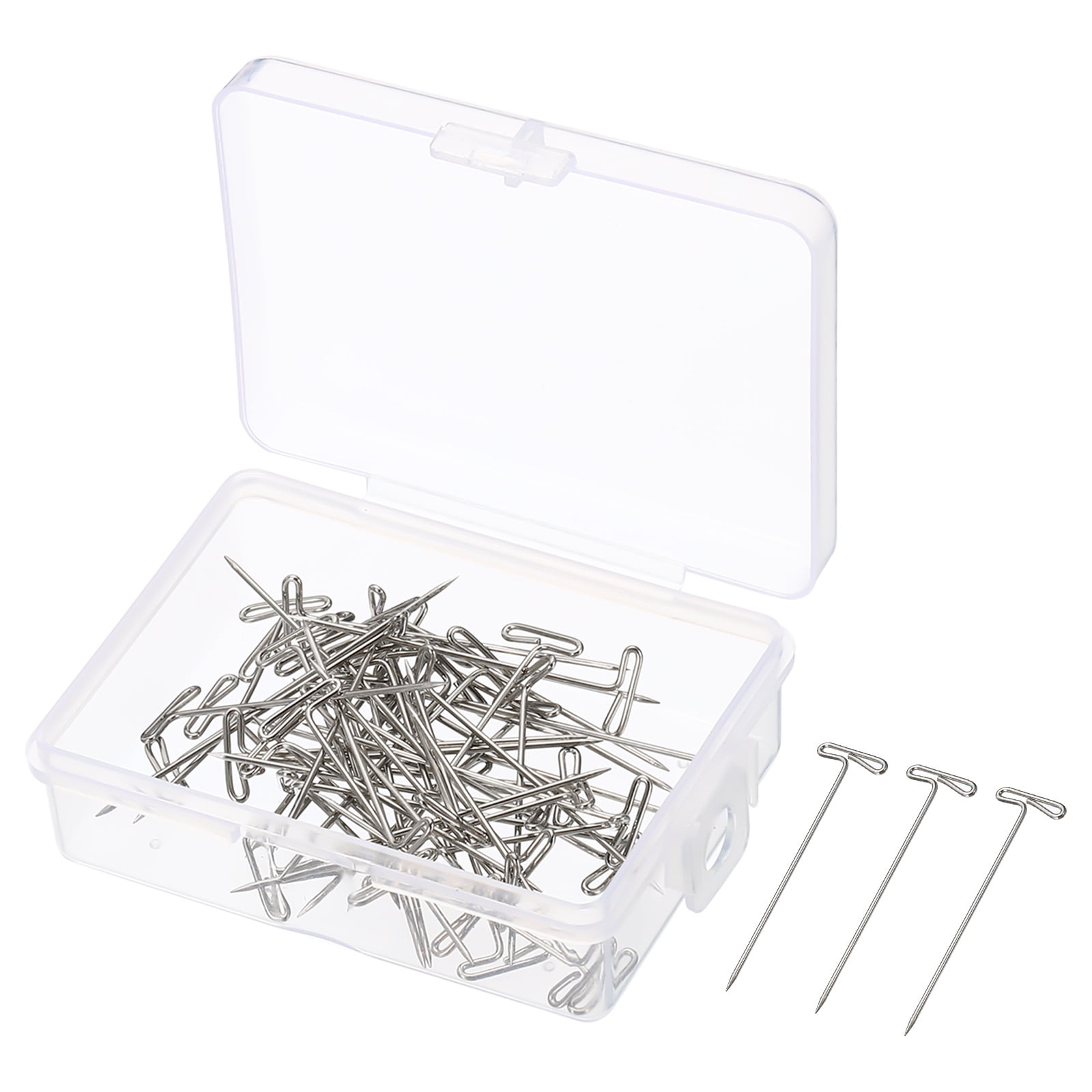 Uxcell 1.5'' T Shaped Pins Steel Blocking Pin Needles for Crafts ...