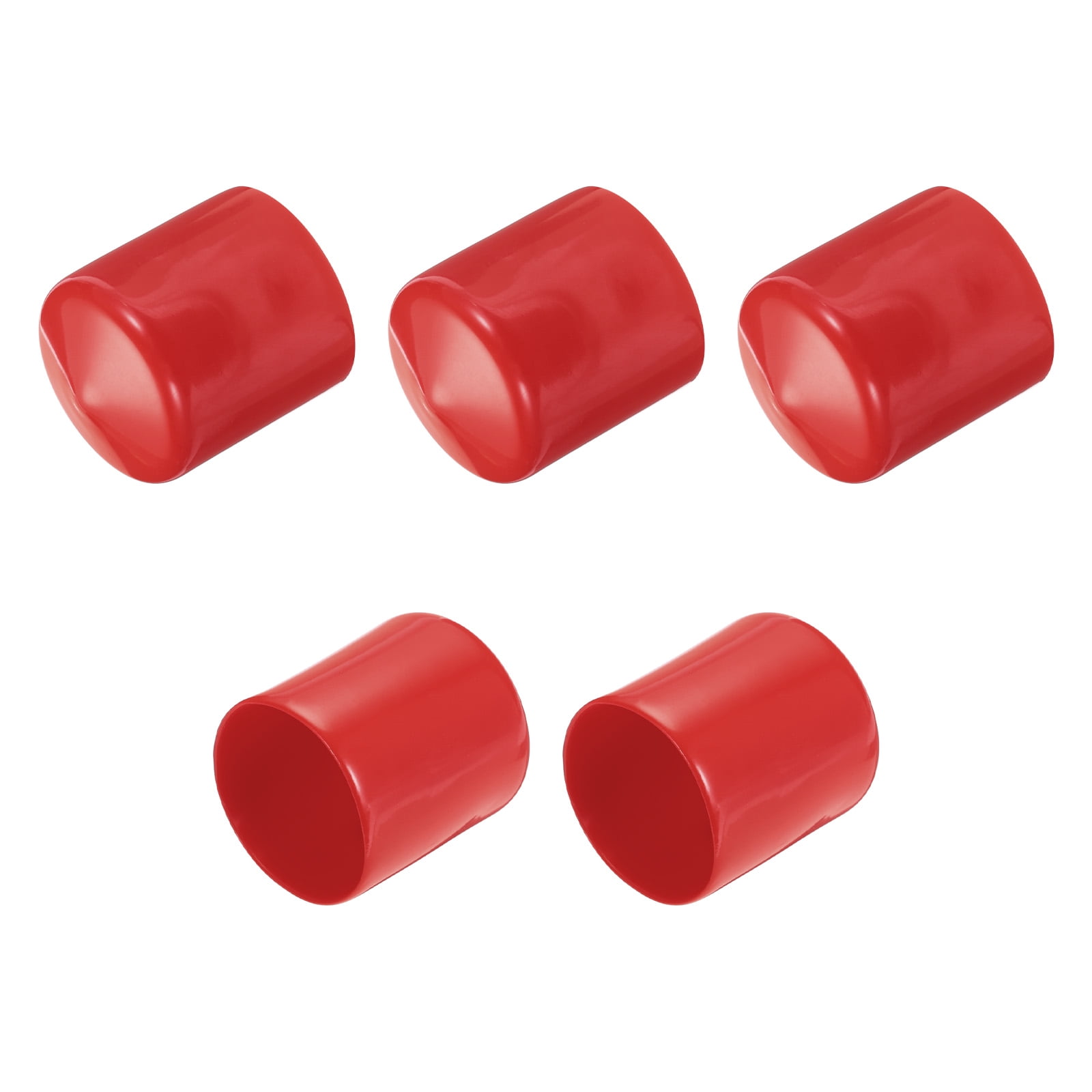 Uxcell 1.5'' Vinyl Round Caps Cover Screw Thread Protector Rubber Red ...