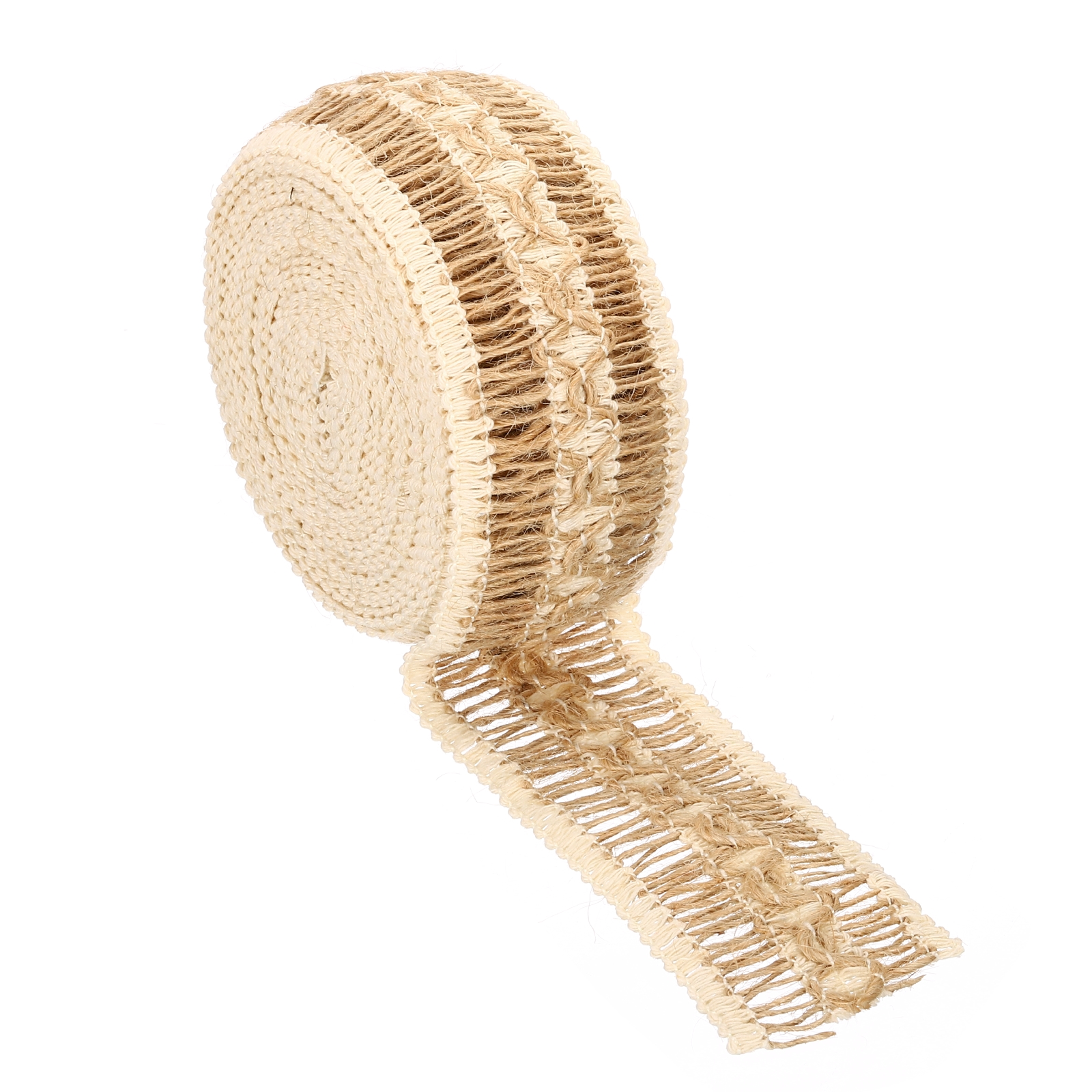 Uxcell 1.5" Wide 11 Yards Burlap Fabric Ribbon Wrapping Wire Jute ...