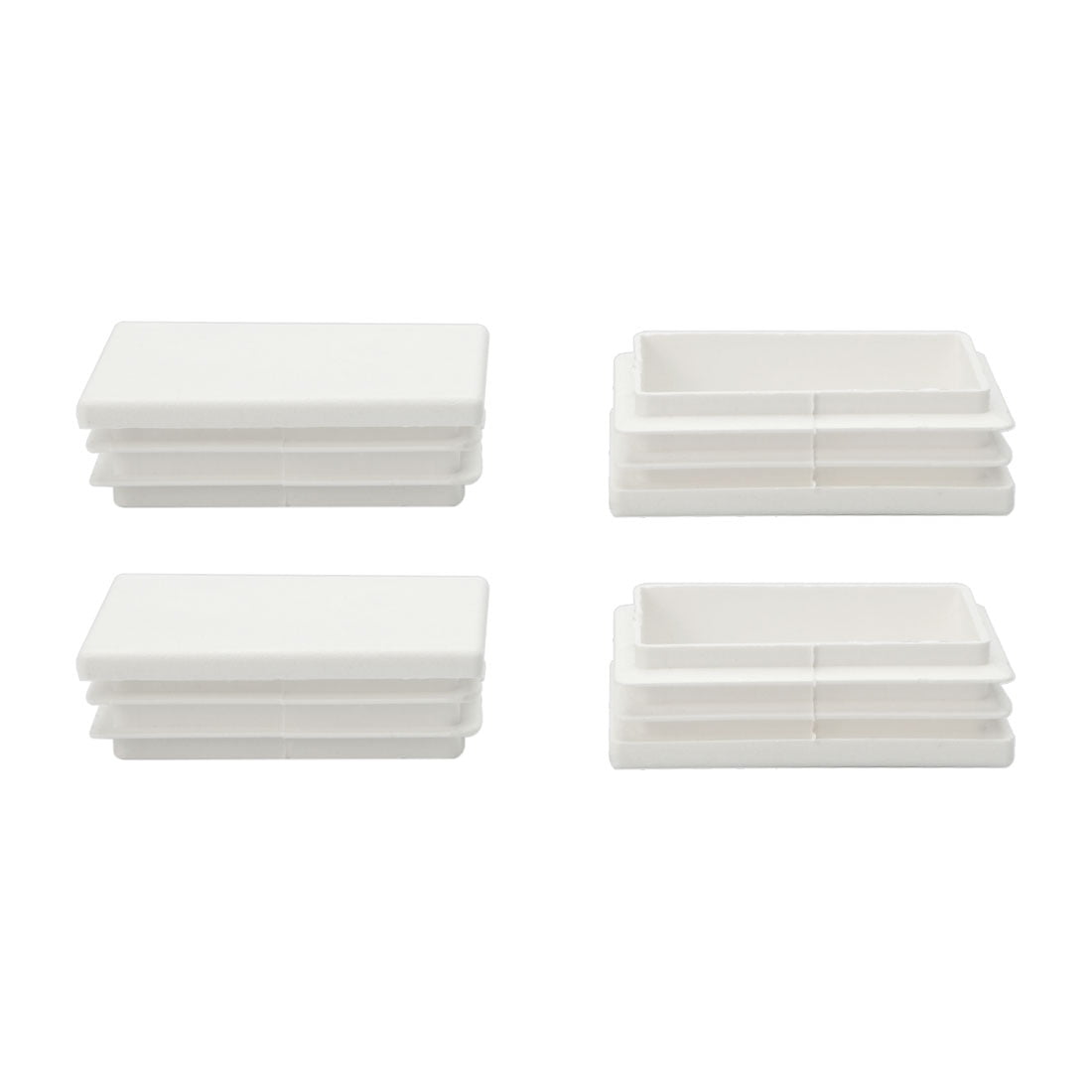 Uxcell 1.57"x2.36" Plastic Rectangle Ribbed Tube Inserts End Cover Cap ...