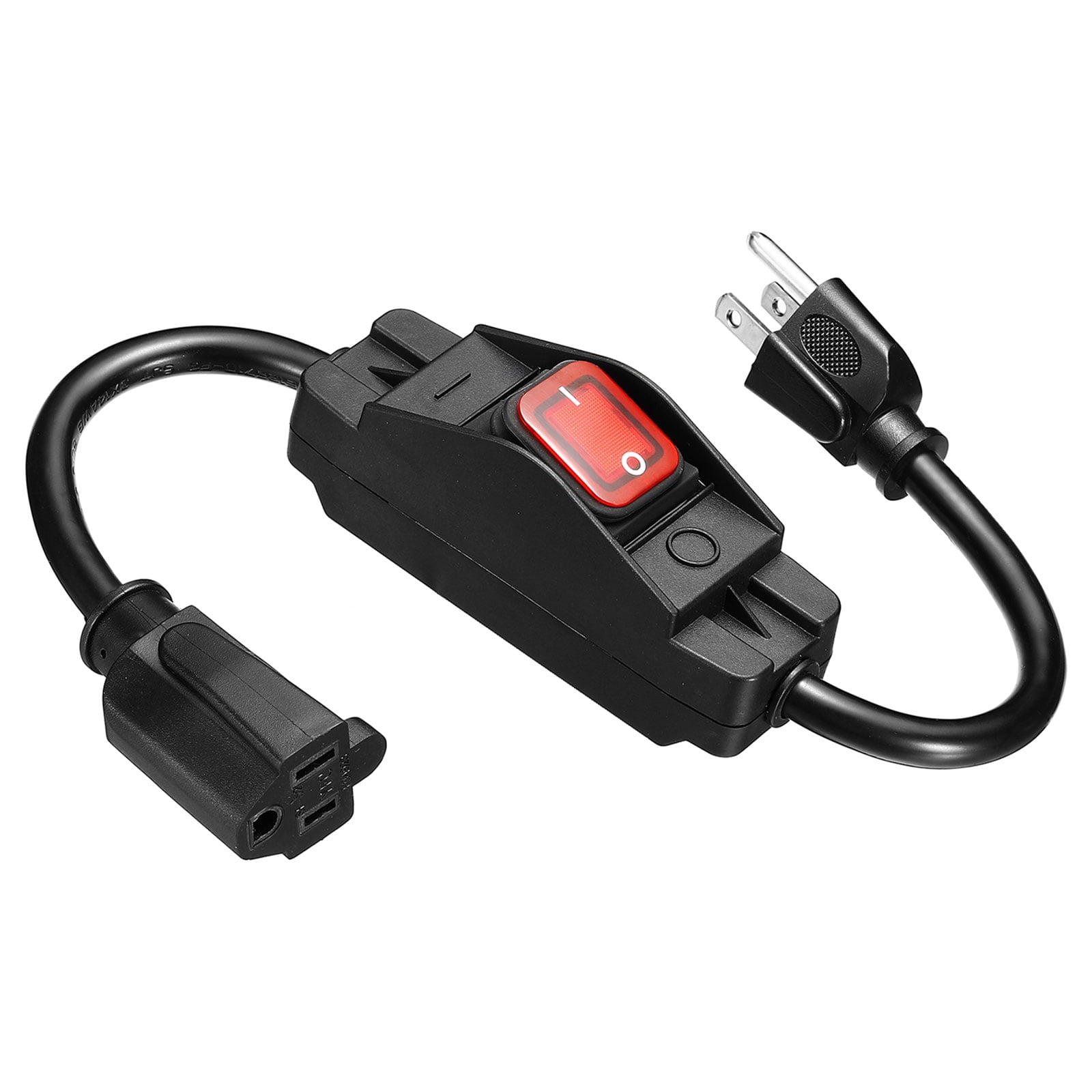 Uxcell 1.5Ft Outdoor Extension Cord, Waterproof Switch, 14AWG, 1875W, 3 ...