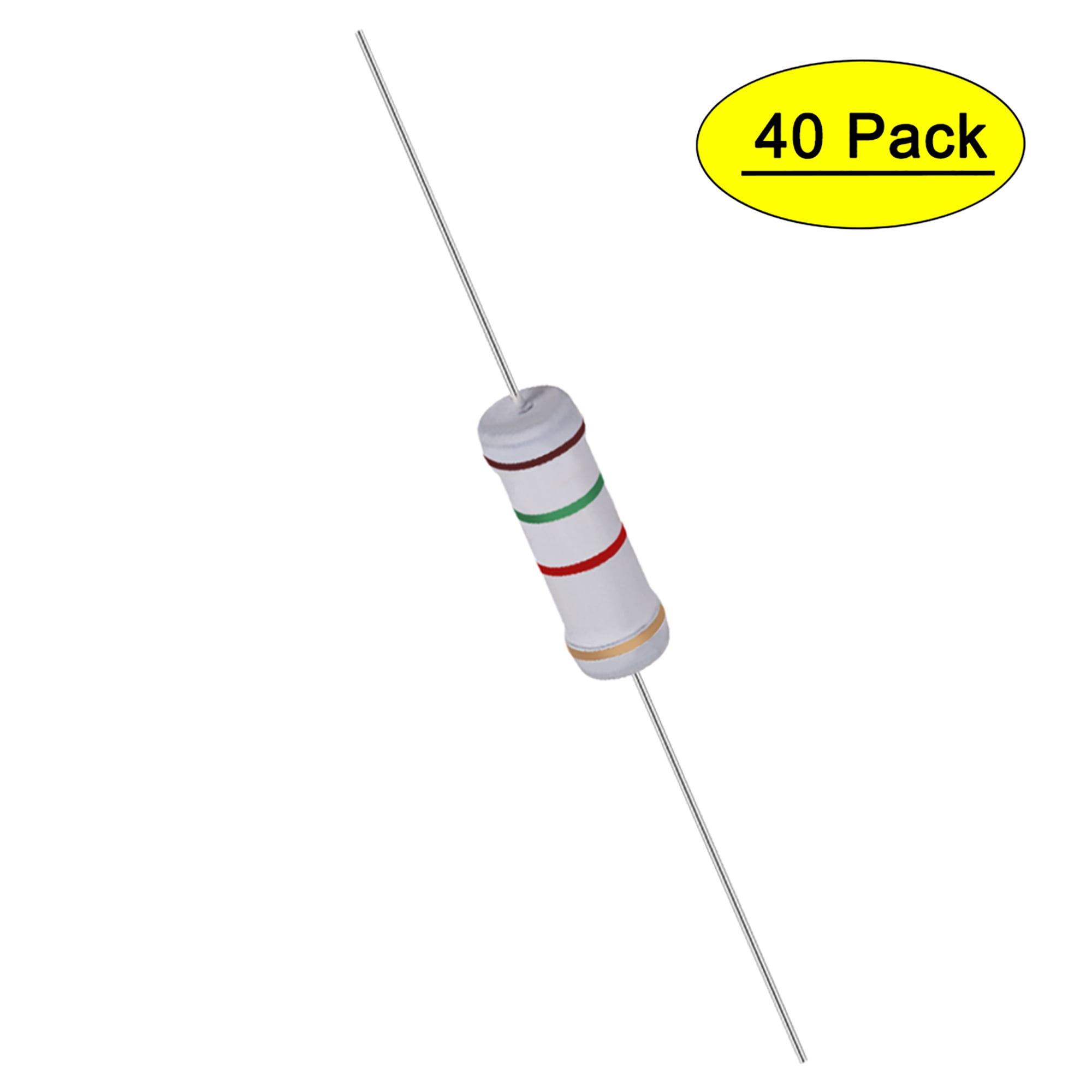 Uxcell 1.5K Ohm 3W ±5% Tolerance Axile Lead Metal Oxide Film Resistor ...