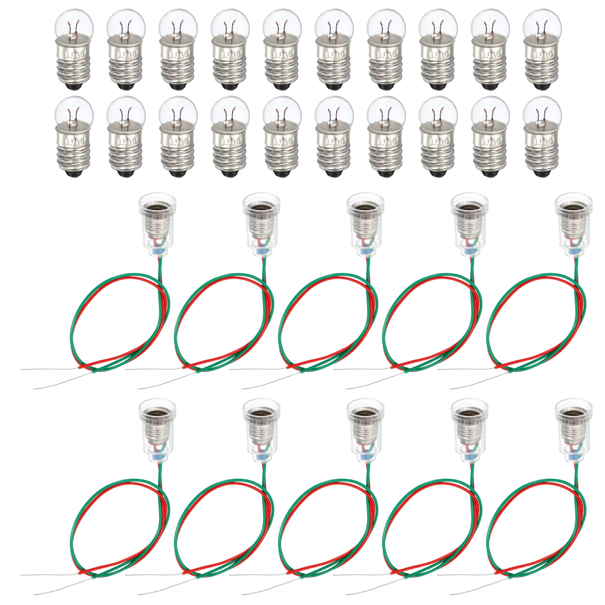 Uxcell 1.5V E10 Warm Yellow Light Mini Incandescent Bulbs with 10 Pack ...