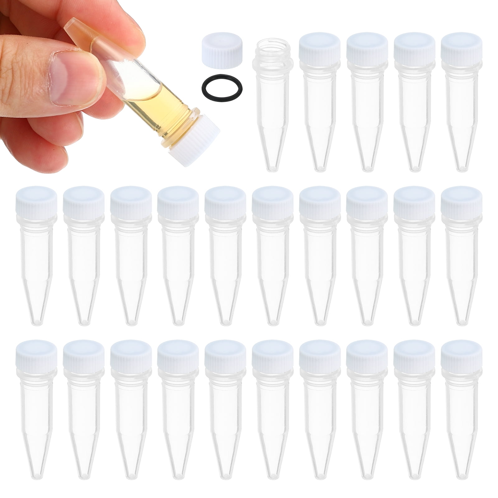 Uxcell 1.5ml Plastic Cryogenic Vial, 200Pcs Cryogenic Vial Screw Top ...