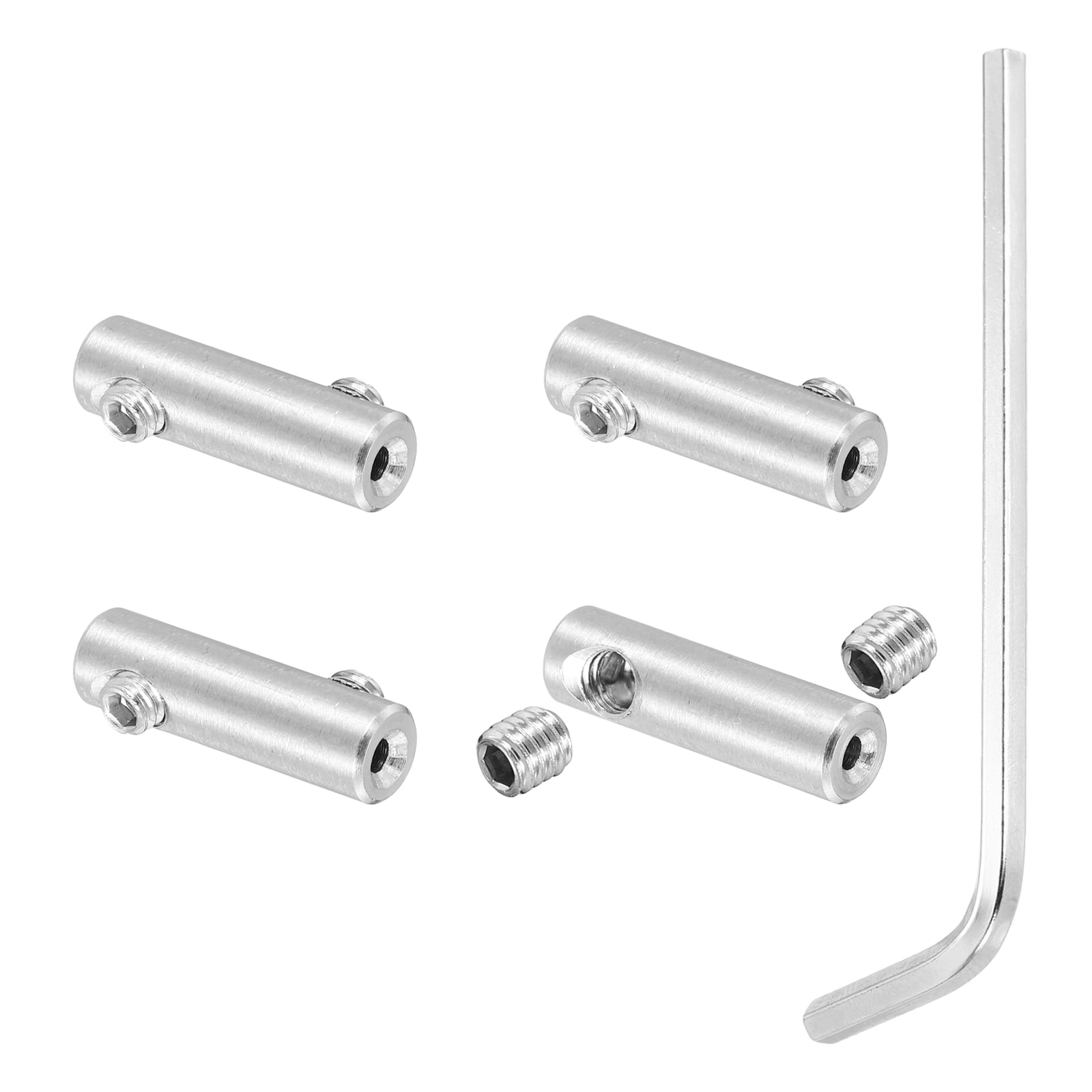 Uxcell 1.5mm Hole Wire Rope Clips Set, 4 Pcs 304 Stainless Steel Double ...