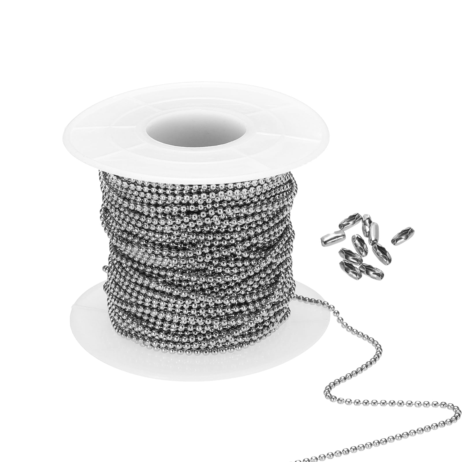 Uxcell 1.5mm x 56ft 304 Stainless Steel Ball Chain, Ball Chain Bead ...