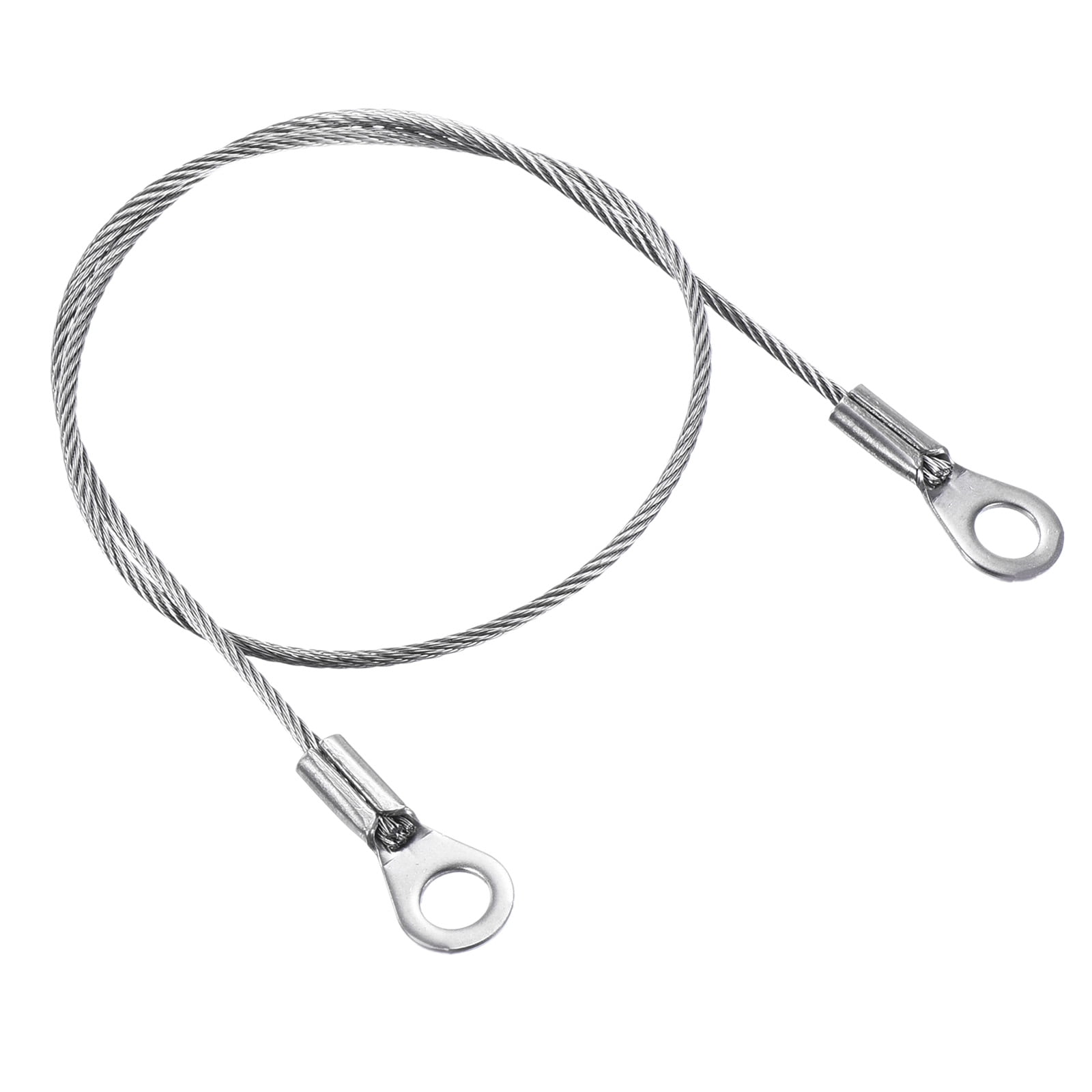 Uxcell 1.5mmx30cm Stainless Steel Lanyard Cable Eyelets Ended Wire Rope ...