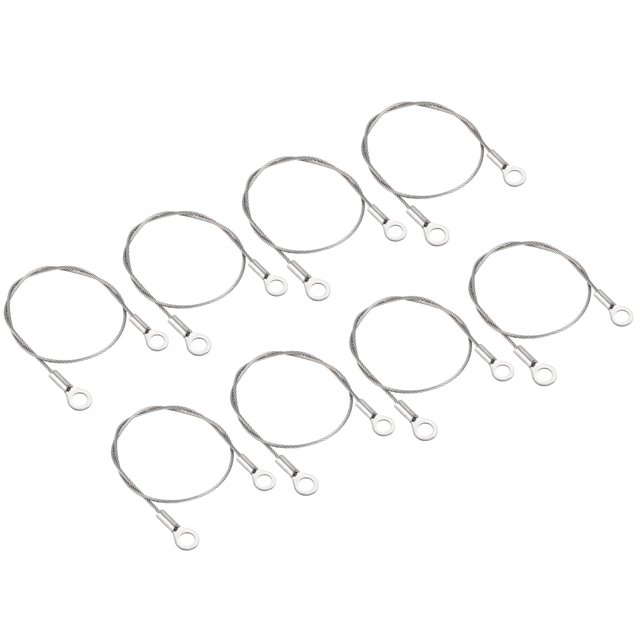 Uxcell 1.5mmx30cm Stainless Steel Security Cable 6mm ID Eyelets Ended ...