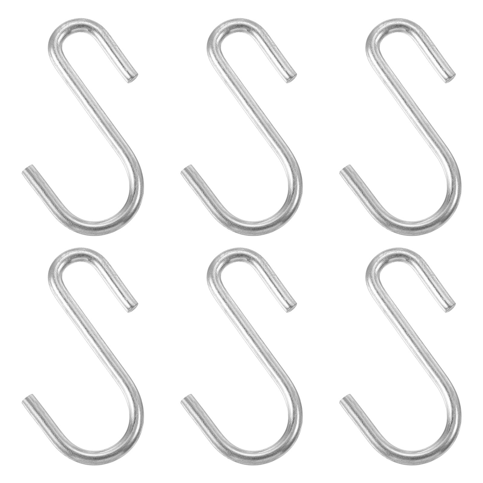 Uxcell 1.6" S Shaped Hooks, 6 Pack Multipurpose S Hanging Hooks, Silver ...