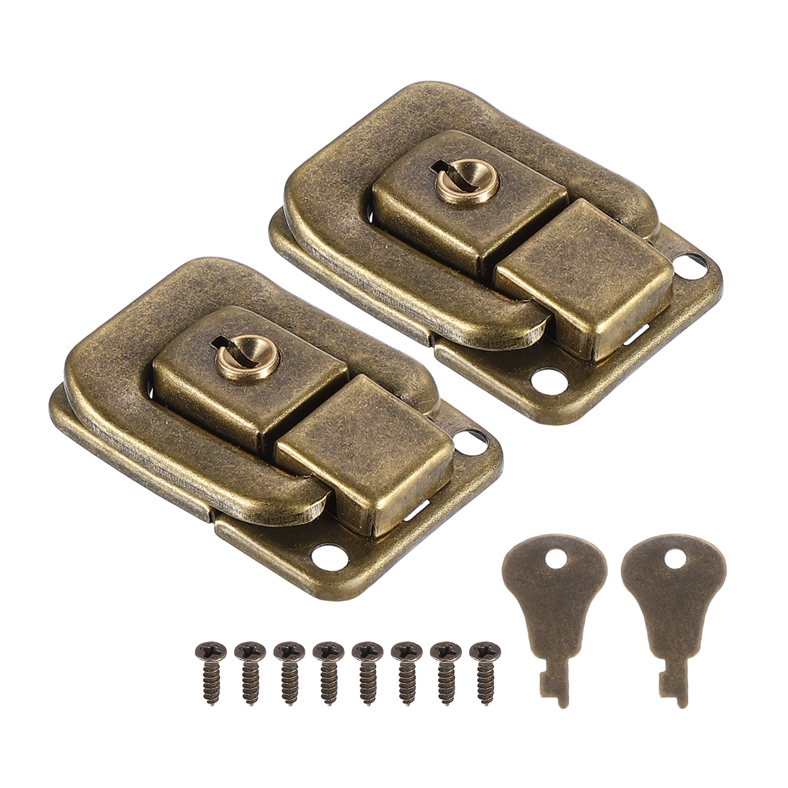 Uxcell 1.6"x1.10" Iron Suitcase Lock Hasp Toggle Catch Latch with Key ...
