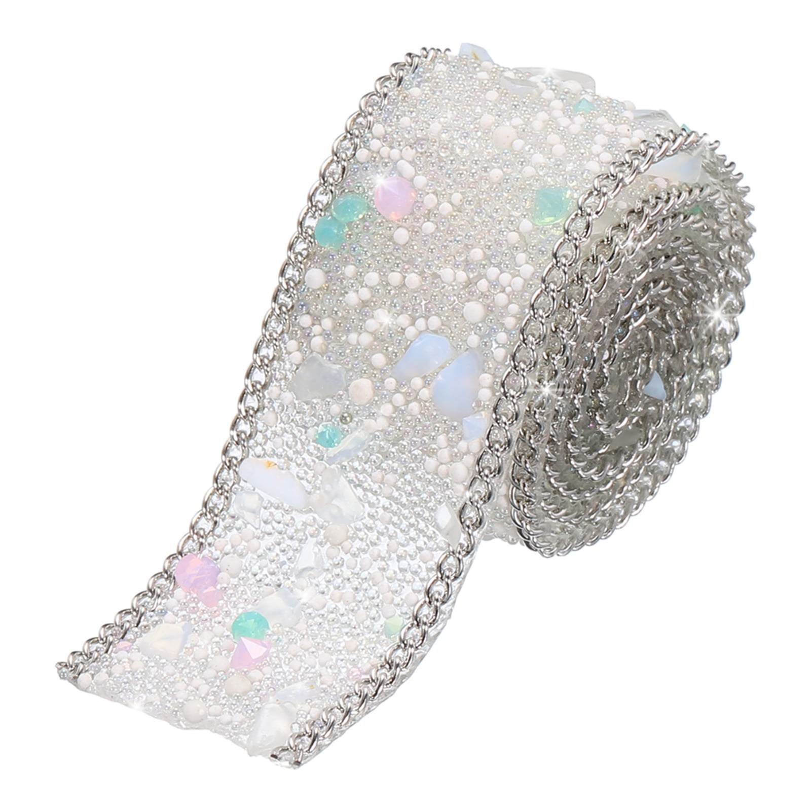 Uxcell 1.64 FT x 1 Inch Hotfix Crystal Beaded Rhinestone for Clothes ...
