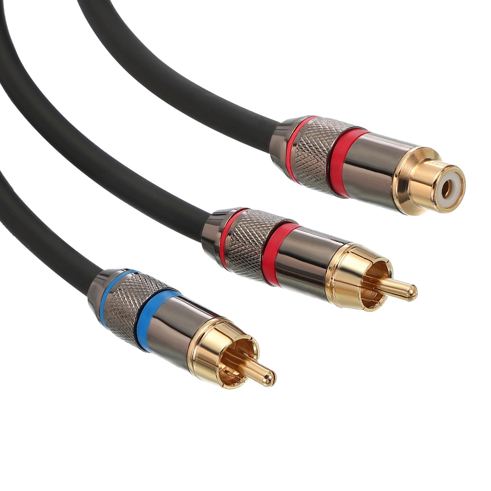 Uxcell 1.6Ft RCA Y Splitter Cable, RCA Female to Dual RCA Male ...