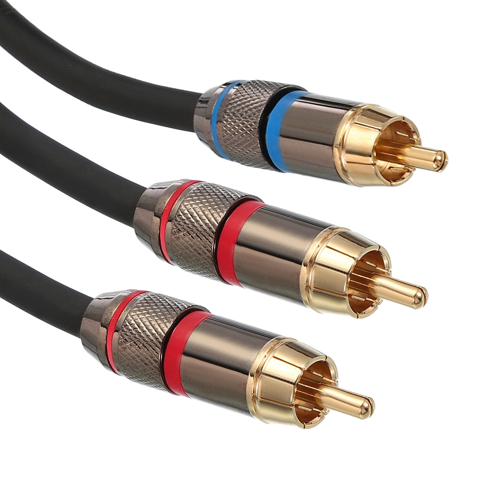Uxcell 1.6Ft RCA Y Splitter Cable, RCA Male to Dual RCA Male Connector ...