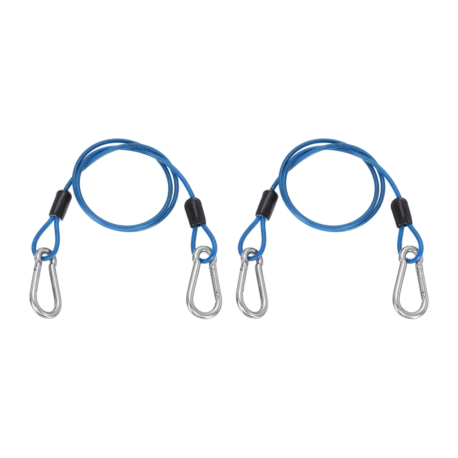 Uxcell 1.6ft (19.7") Security Steel Cable with Snap Hook, 2Pcs PVC ...