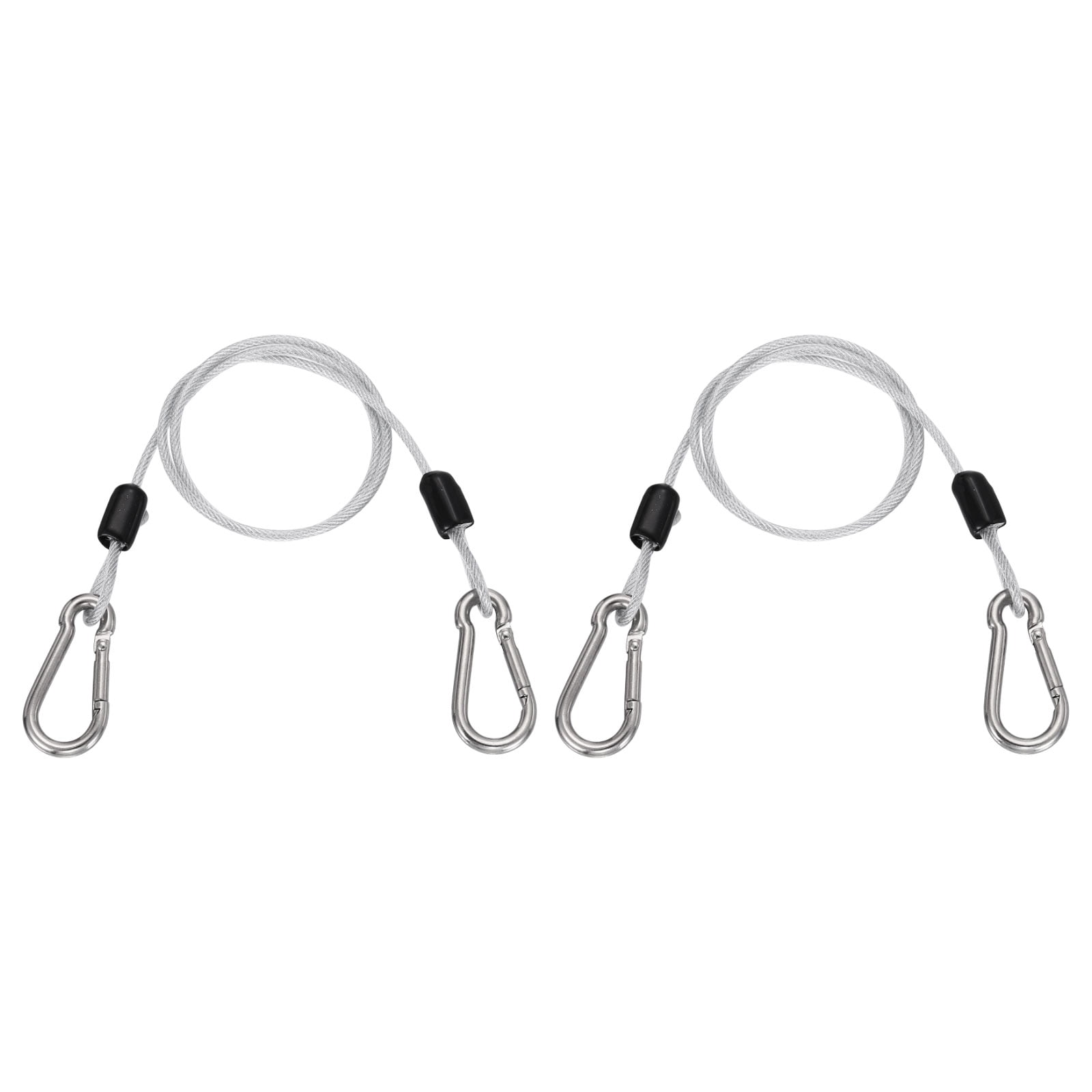 Uxcell 1.6ft (19.7") Security Steel Cable with Snap Hook, 2Pcs Coated ...