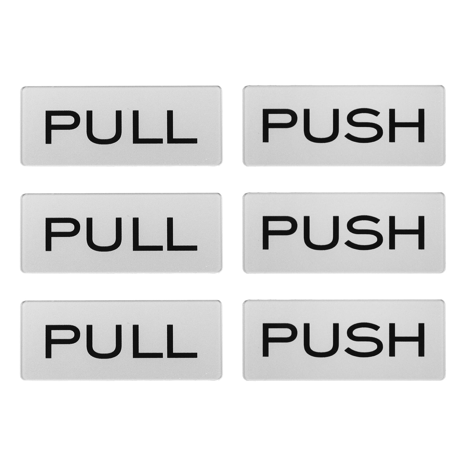 Uxcell 1.6x3.9" Push Pull Door Sign, 3 Pairs Acrylic Self-Adhesive Back ...