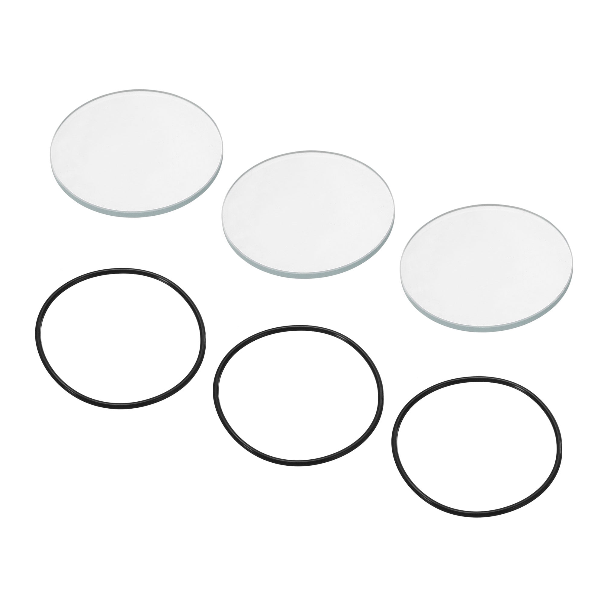 Uxcell 1.7" Dia Polished Edge Round LED Lens Flashlight Glass Lens with ...