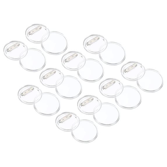 Uxcell 1.72inch Acrylic Button Pin Badge,10SetRound Pin Blank Buttons ...