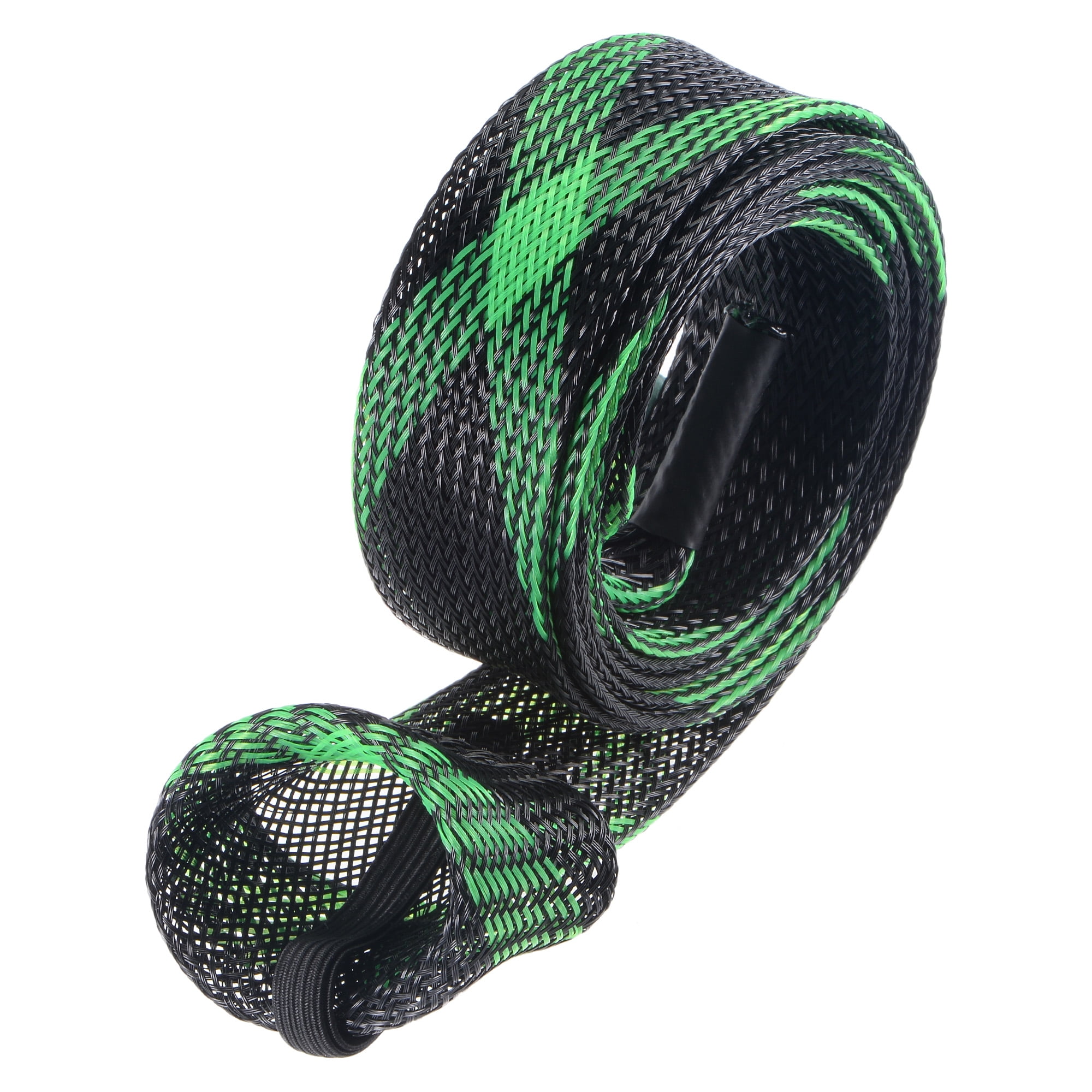 Uxcell 1.7m Black Green Fishing Rod Sleeve Rod Sock Cover Braided Mesh ...