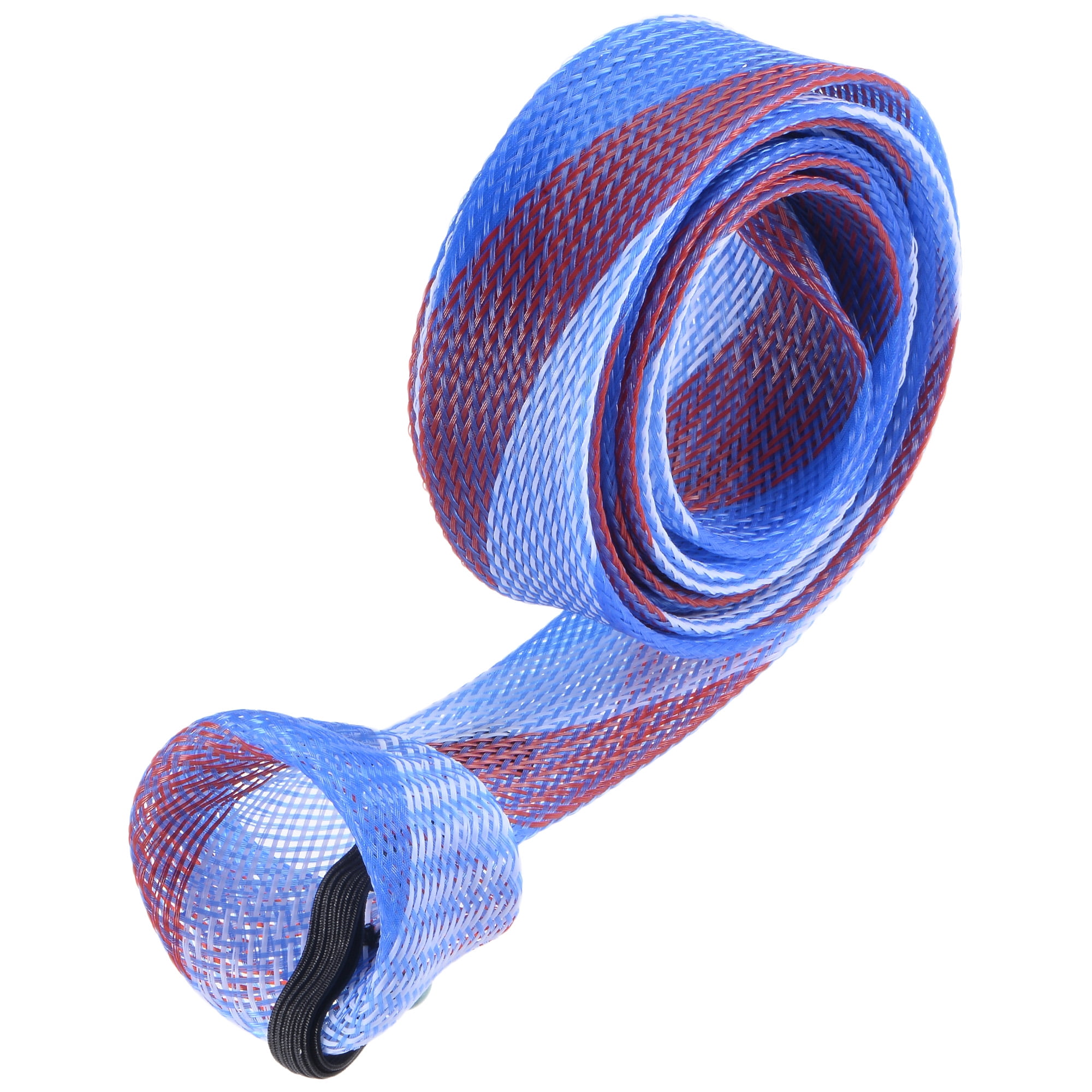 Uxcell 1.7m Blue White Fishing Rod Sleeve Rod Sock Cover Braided Mesh ...