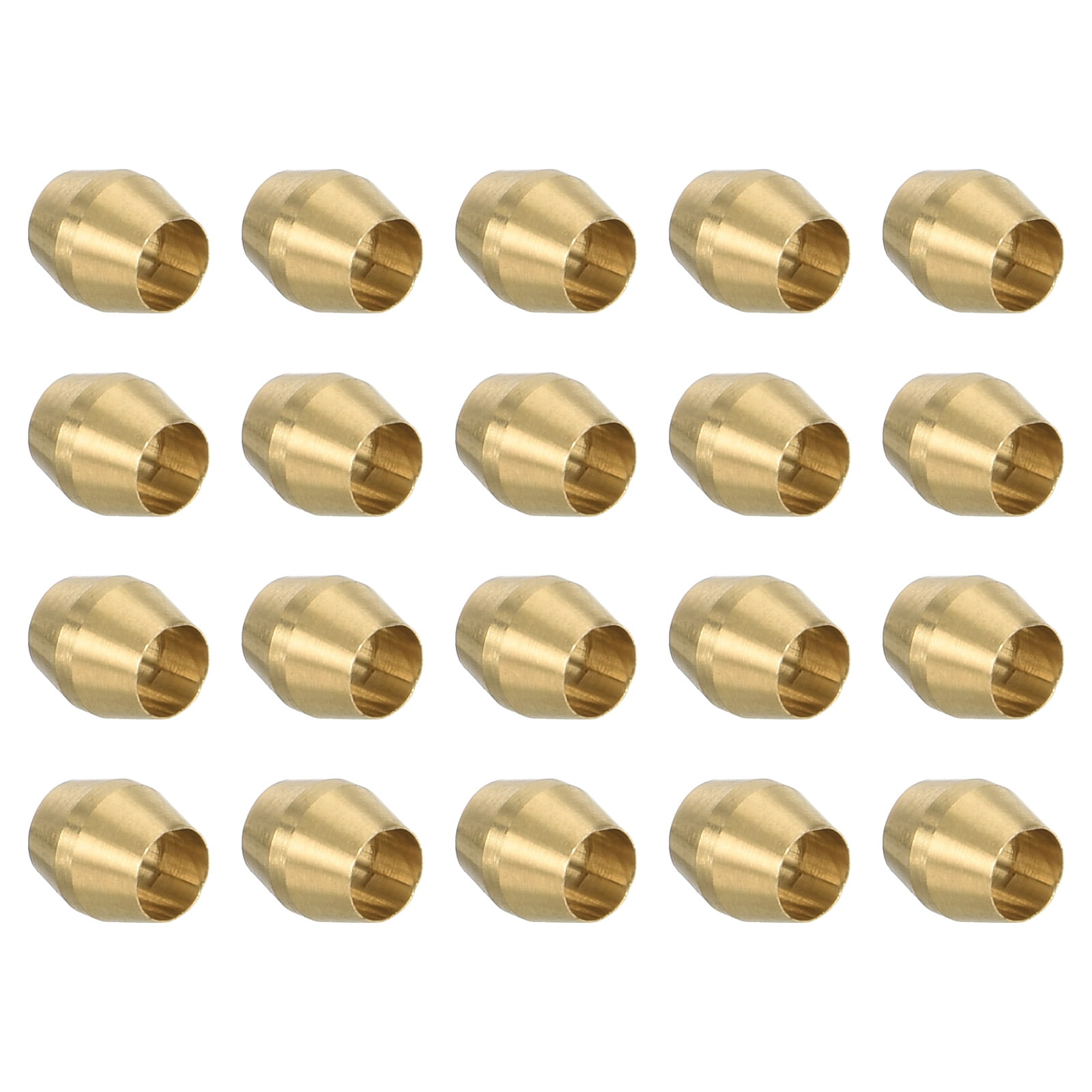 Uxcell 1/8" ID Compression Sleeve Ferrules, 20Pcs Brass Sleeve Ferrules ...