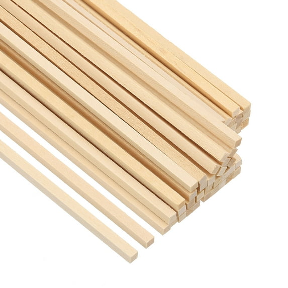 Uxcell 1/8 Inch Dowel Rods Wood Sticks 12 Inch Long Square Wooden ...