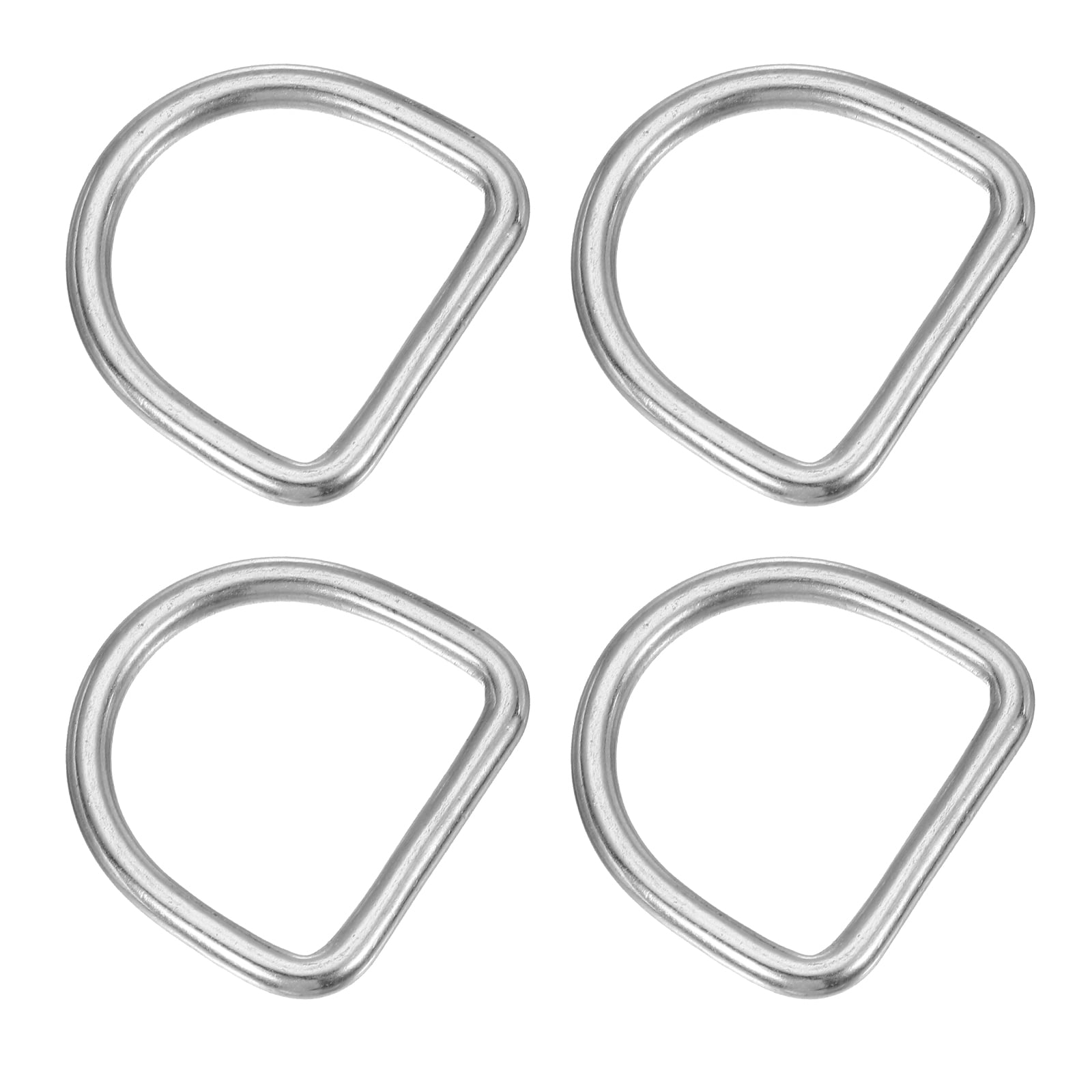 Uxcell 1.8" Metal D-Rings, 4 Pcs 304 Stainless Steel D Ring Welded ...