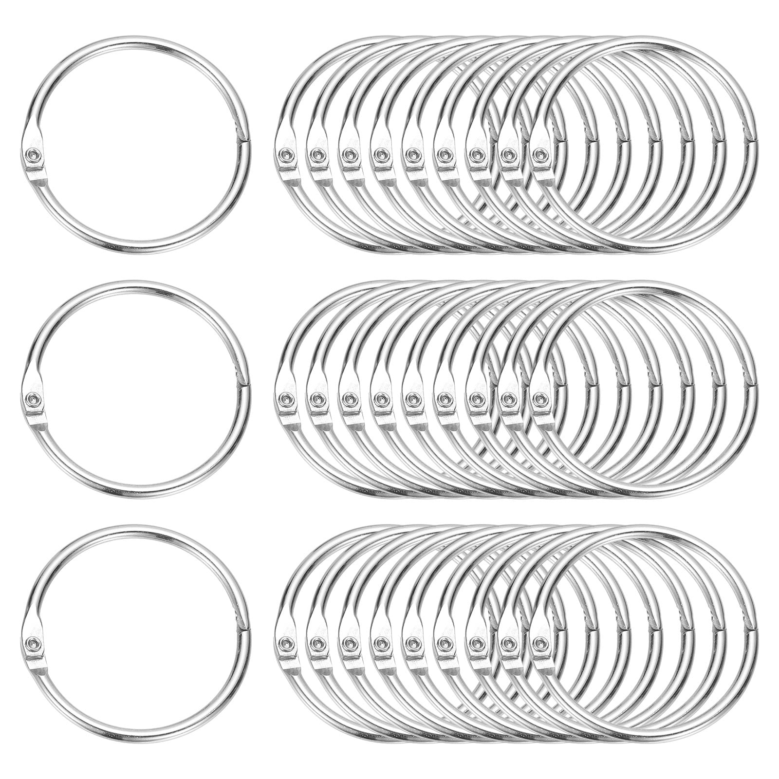 Uxcell 1.5" x 1.8" Loose Leaf Binder Rings, 30 Pcs Metal Book Rings ...