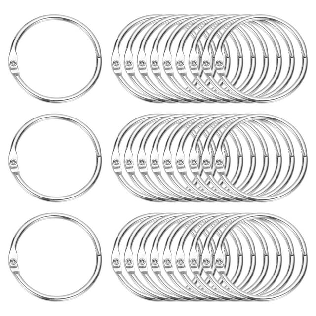 Uxcell 1.8" OD 1.5" ID Loose Leaf Rings Binder Ring Book Rings Steel ...